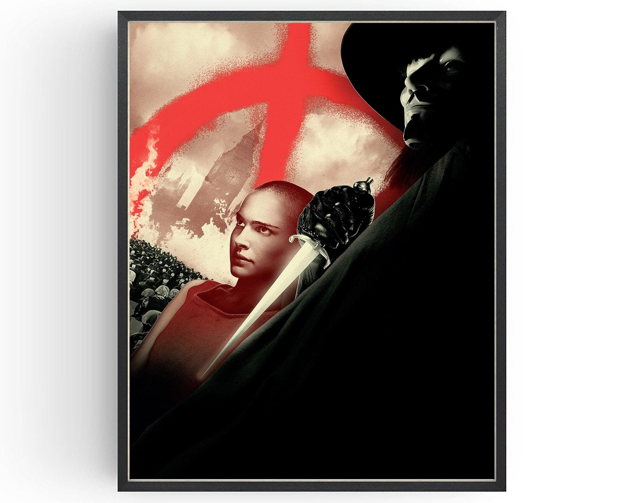 POSTER V for Vendetta Poster Natalie Portman Movies Wall Art Classic ...