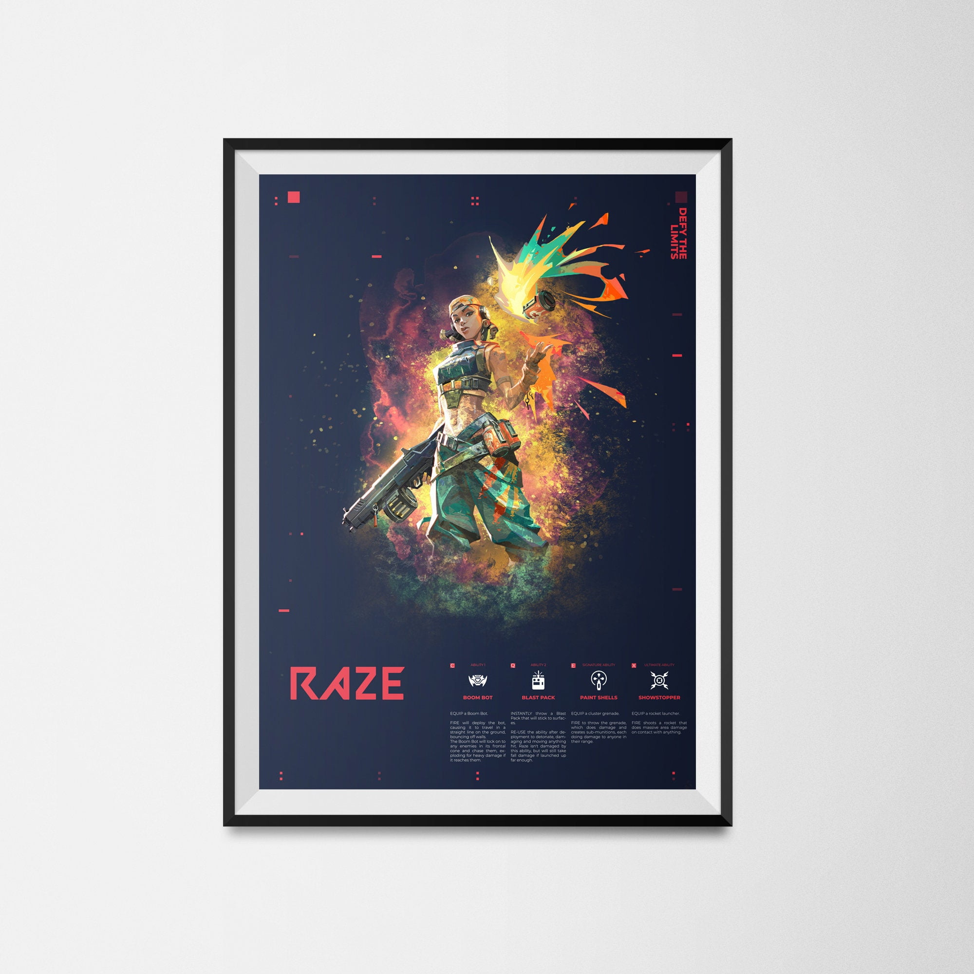 POSTER Valorant Inspired Raze Agent Gaming poster Infographics Twitch ...