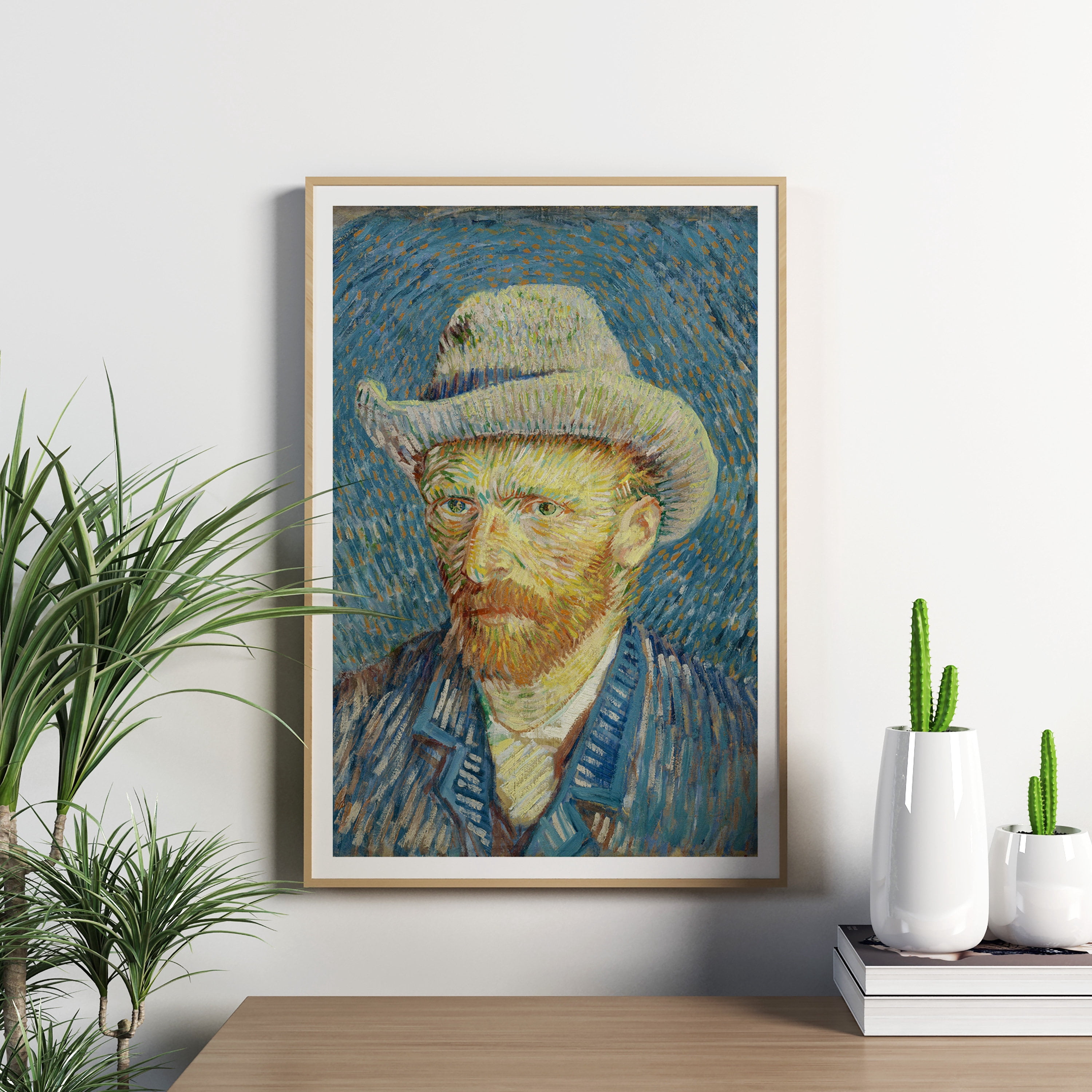 POSTER Van Gogh Print - Van Gogh Poster - Self Portrait with Grey Felt ...