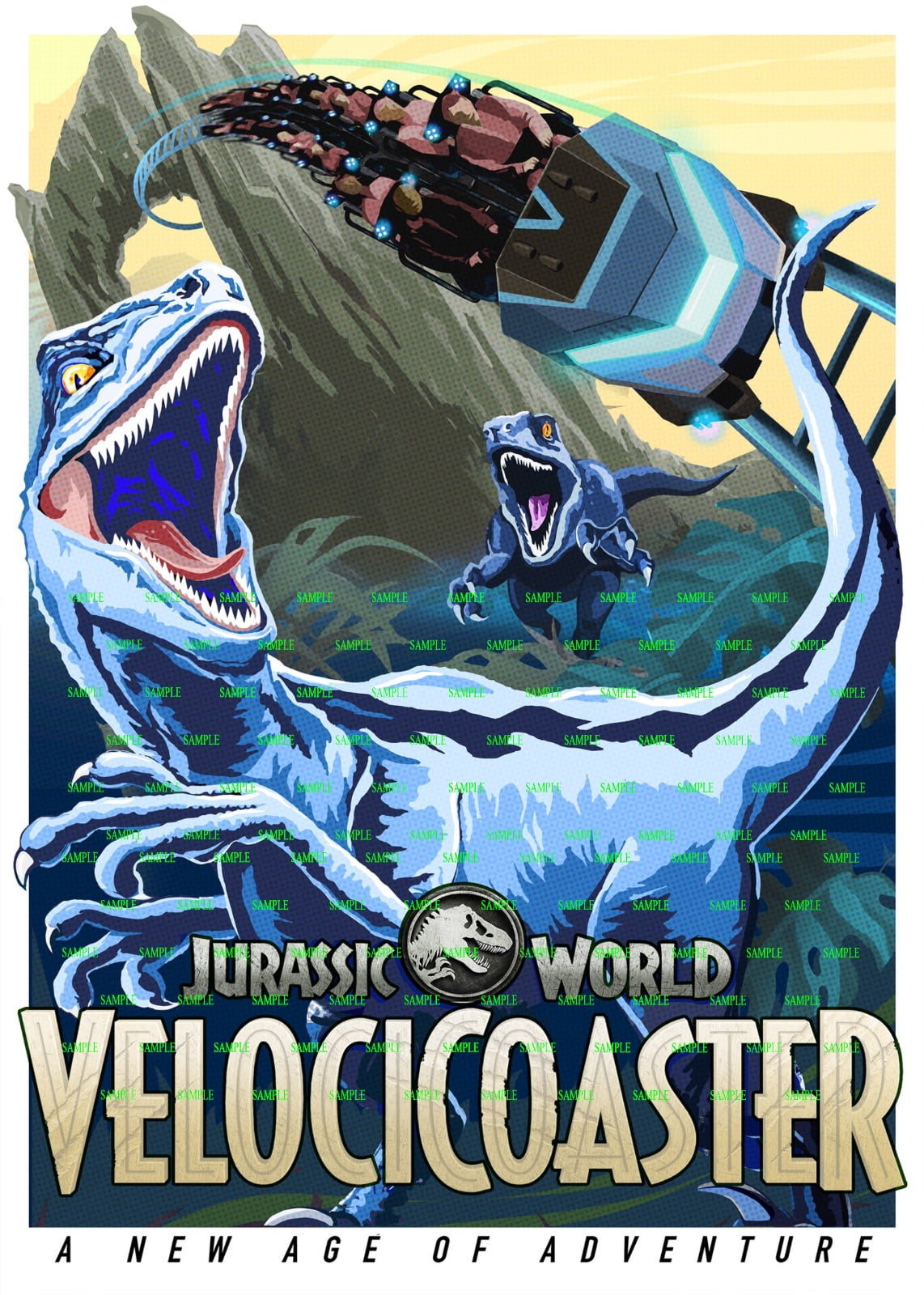 POSTER Velocicoaster Jurassic Park I Universal Studios Attraction ...