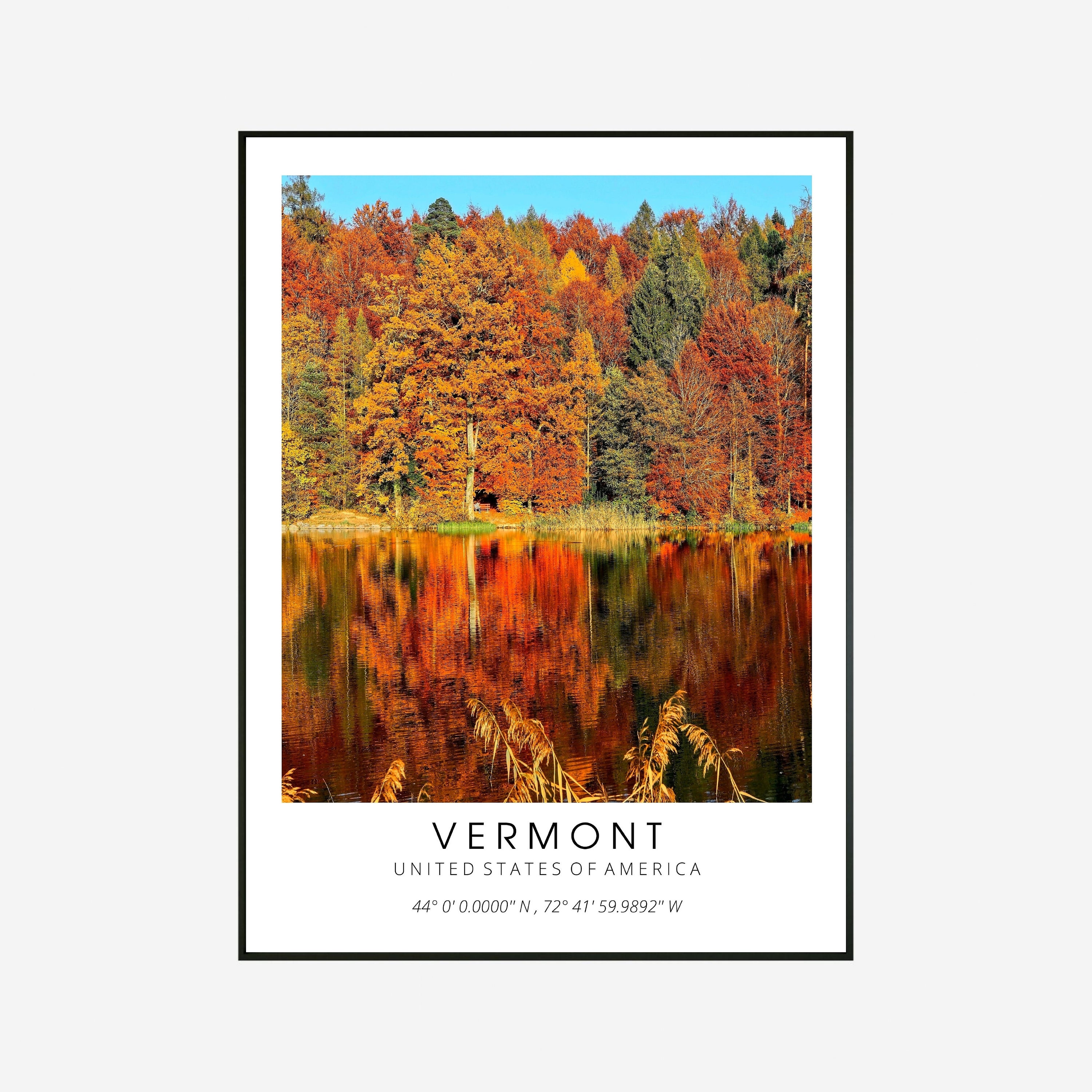 POSTER Vermont Poster - Vermont Print - Vermont Wall Art - United ...