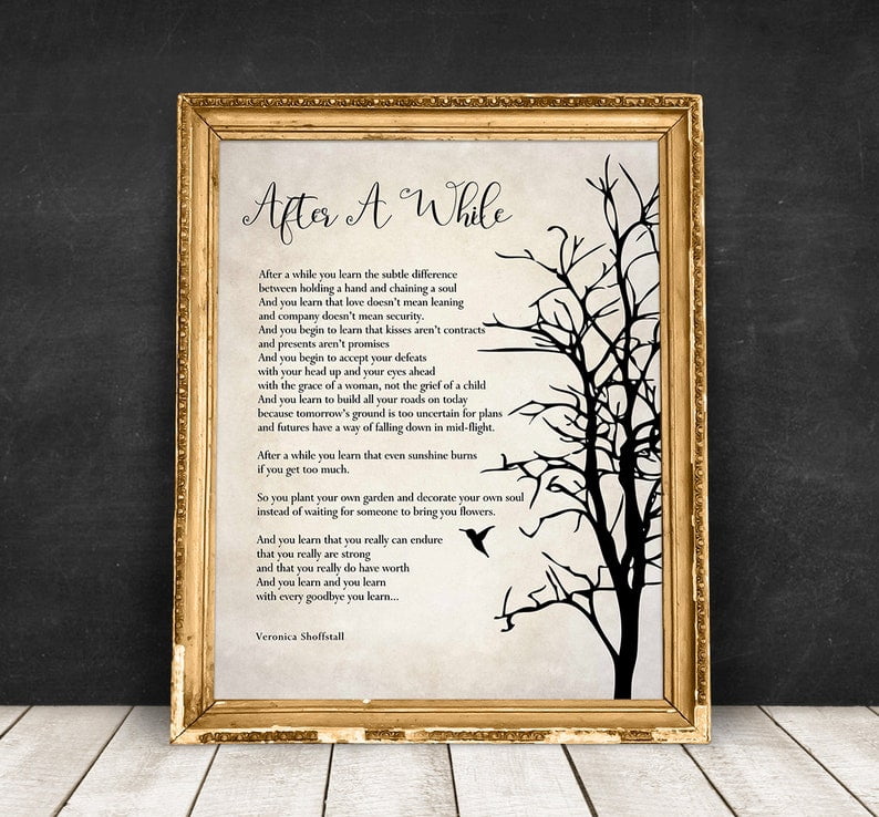 POSTER Veronica Shoffstall Love Poem Art Print After A While Poem ...