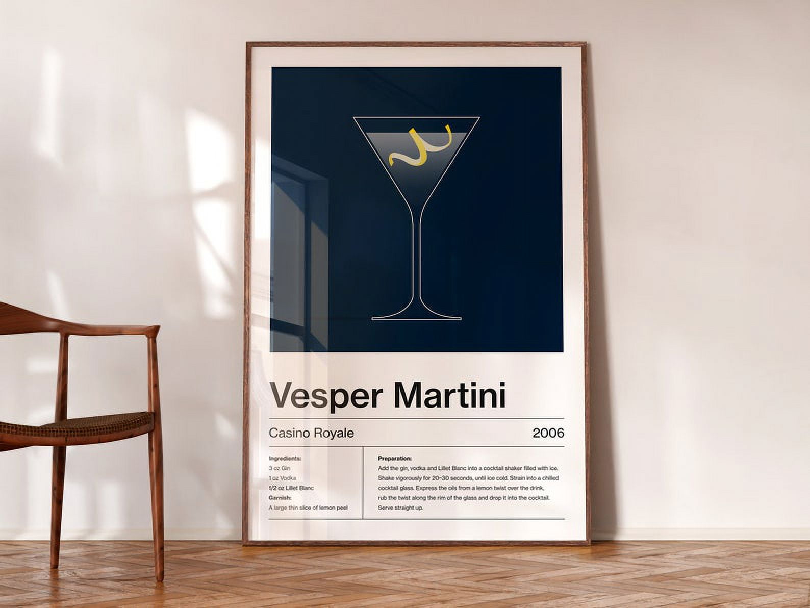 POSTER Vesper Martini Cocktail Print, James Bond Inspired Poster, Bar ...