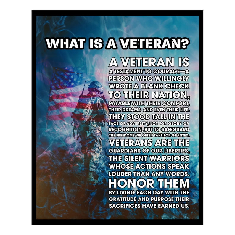POSTER Veteran Definition Wall Art Gift, Patriotic Military Print ...