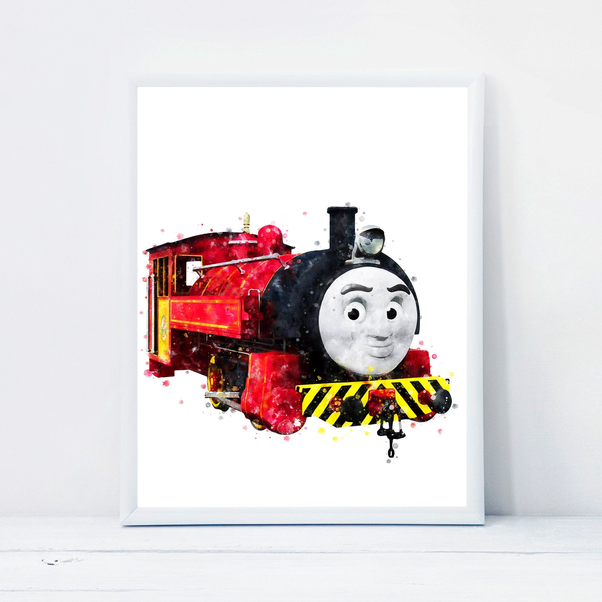 POSTER Victor the Tank Engine Print Thomas and Friends Watercolor Wall ...
