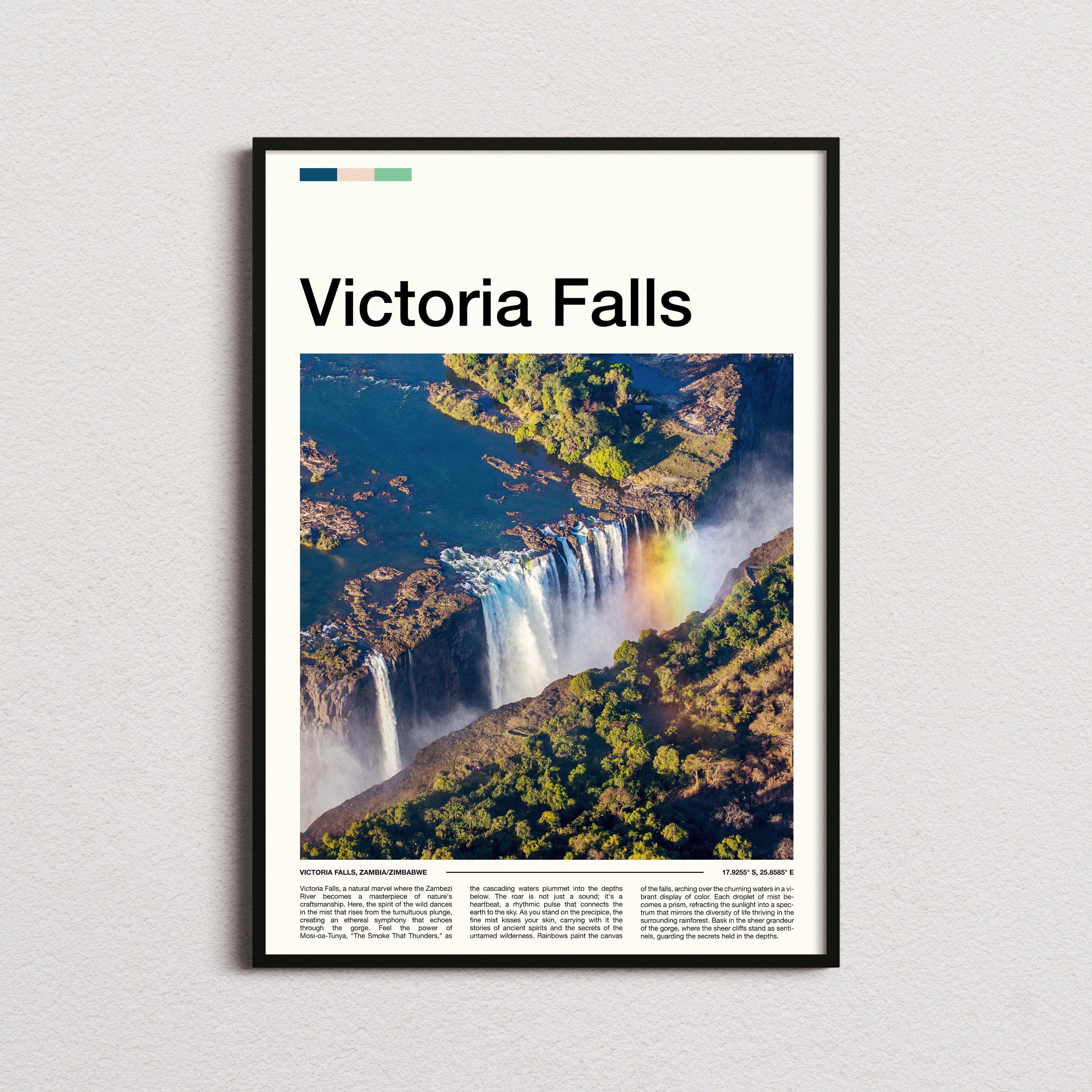POSTER Victoria Falls Print, Victoria Falls Poster, Victoria Falls Wall ...
