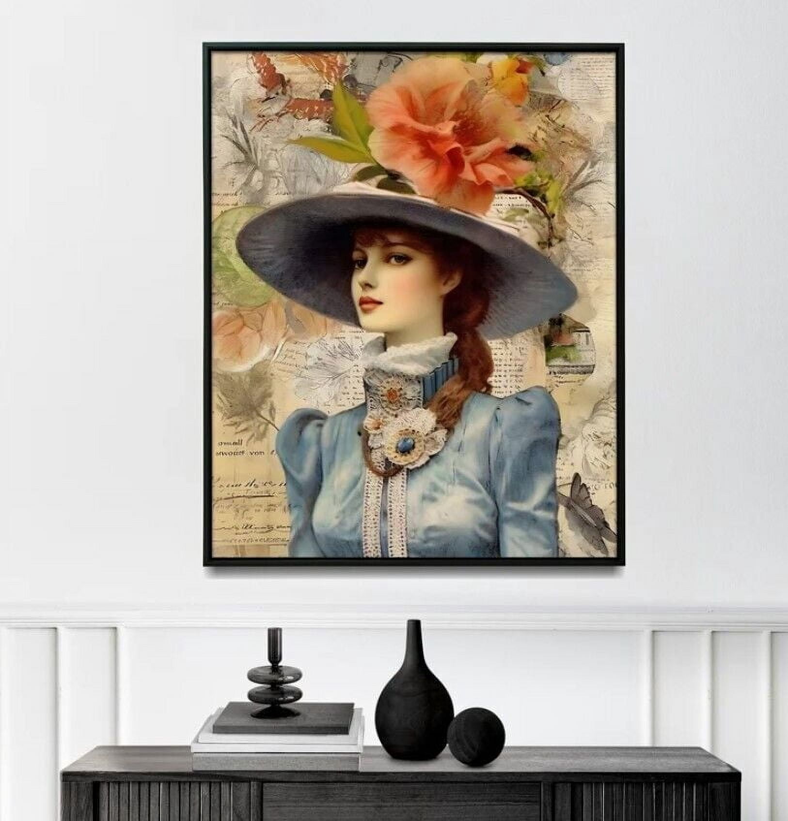 POSTER Victorian Woman Painting With Journal Background, Vintage Woman ...