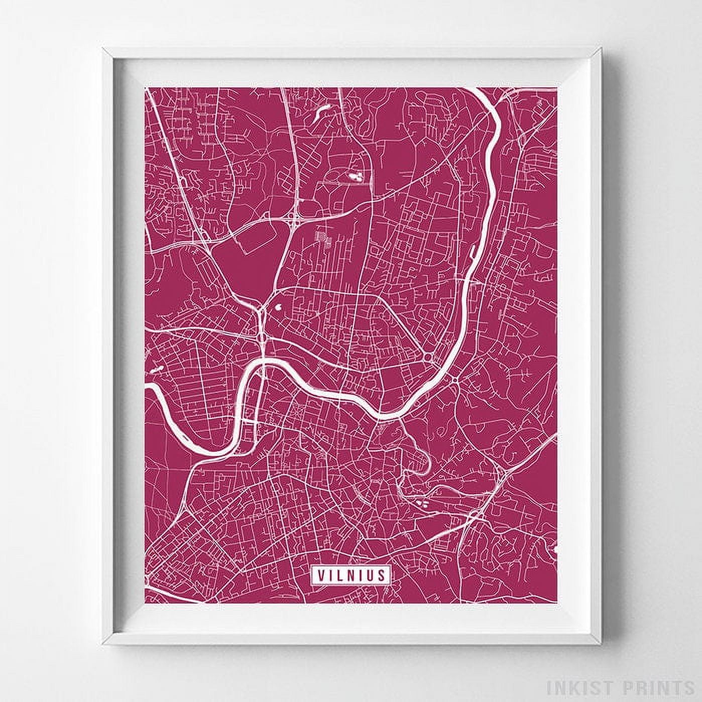POSTER Vilnius, Lithuania, Map Print, Street Poster, Street Map, City ...