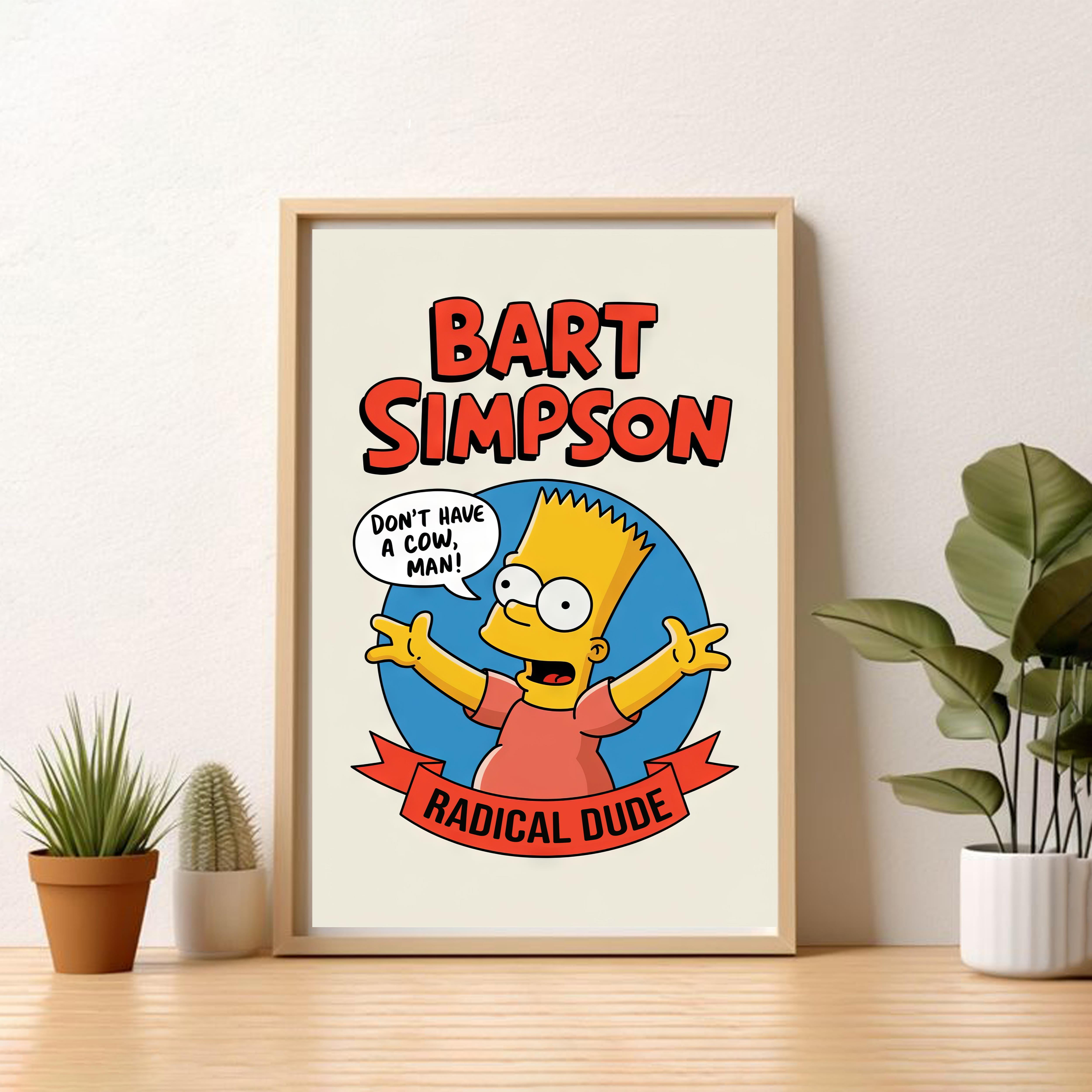POSTER Vintage 1990 Bart Don't Have a Cow, Man! Simpsons Poster Cartoon ...