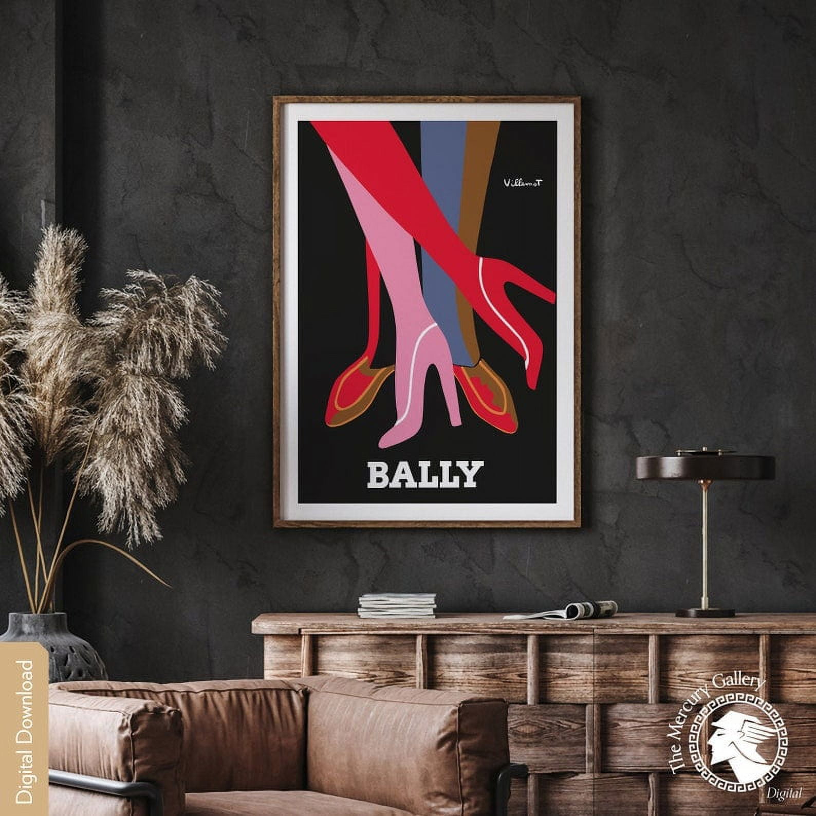POSTER Vintage Bally Legs Woman Shoes Poster, Villemot, Vintage Wall ...