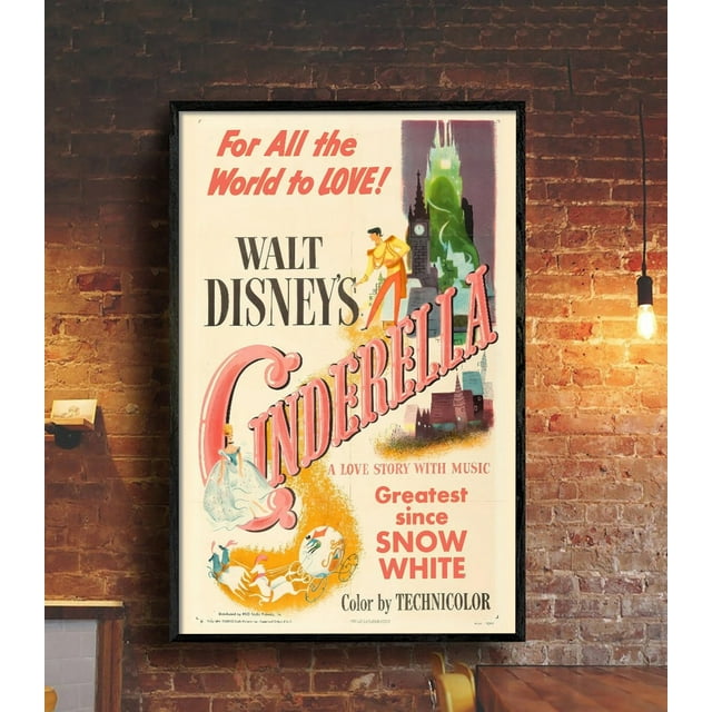 POSTER Vintage Cinderella Movie Poster, Princess Cinderella Poster ...