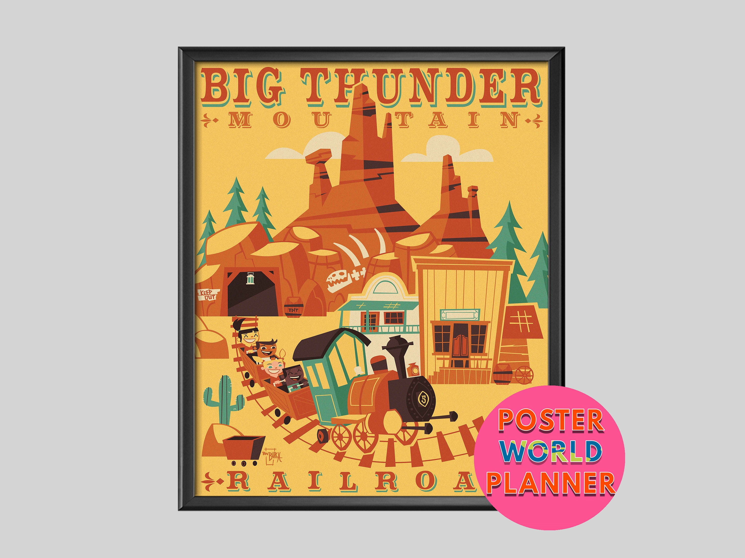 POSTER Vintage Disneyland Big Thunder Mountain Railroad Attraction ...