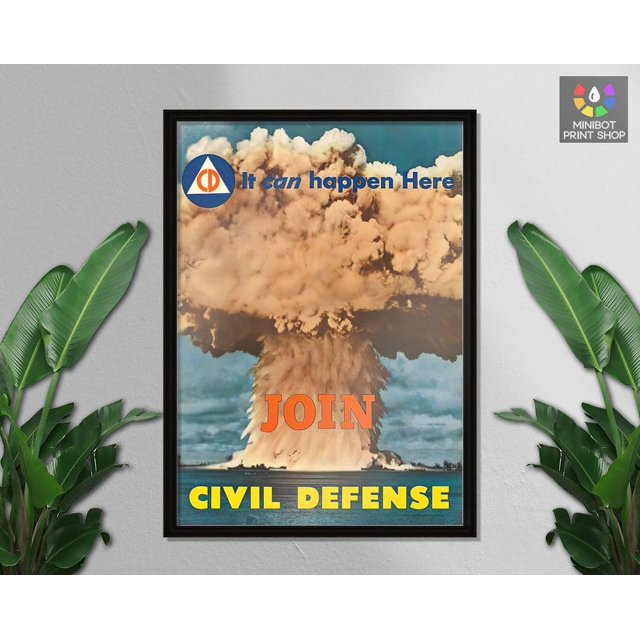 POSTER Vintage Radioactive Fallout Poster, Nuclear Explosion, Atomic ...