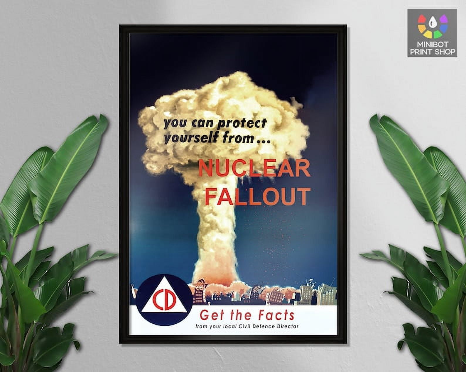 POSTER Vintage Radioactive Fallout Poster, Nuclear Explosion, Atomic ...