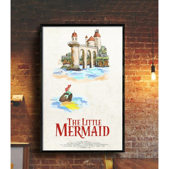 POSTER Vintage The Little Mermaid Movie Poster, Princess Ariel Poster ...