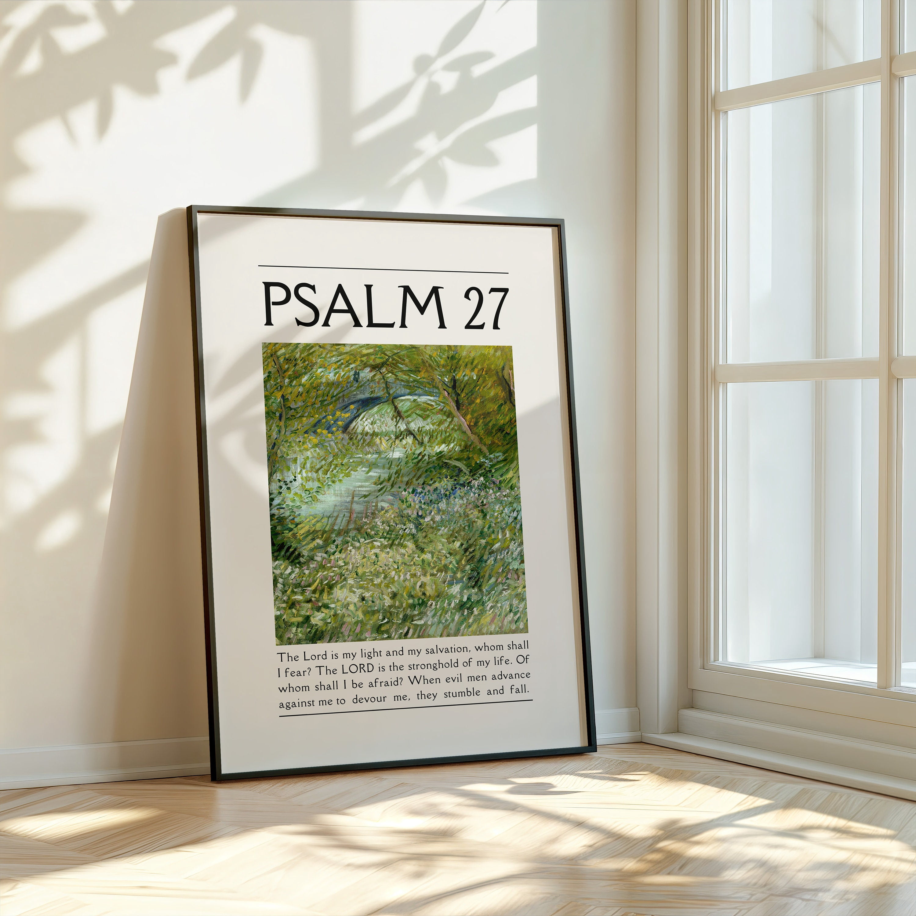 POSTER Vintage Van Gogh Print Psalm 27 Christian Wall Art Bible Verse ...