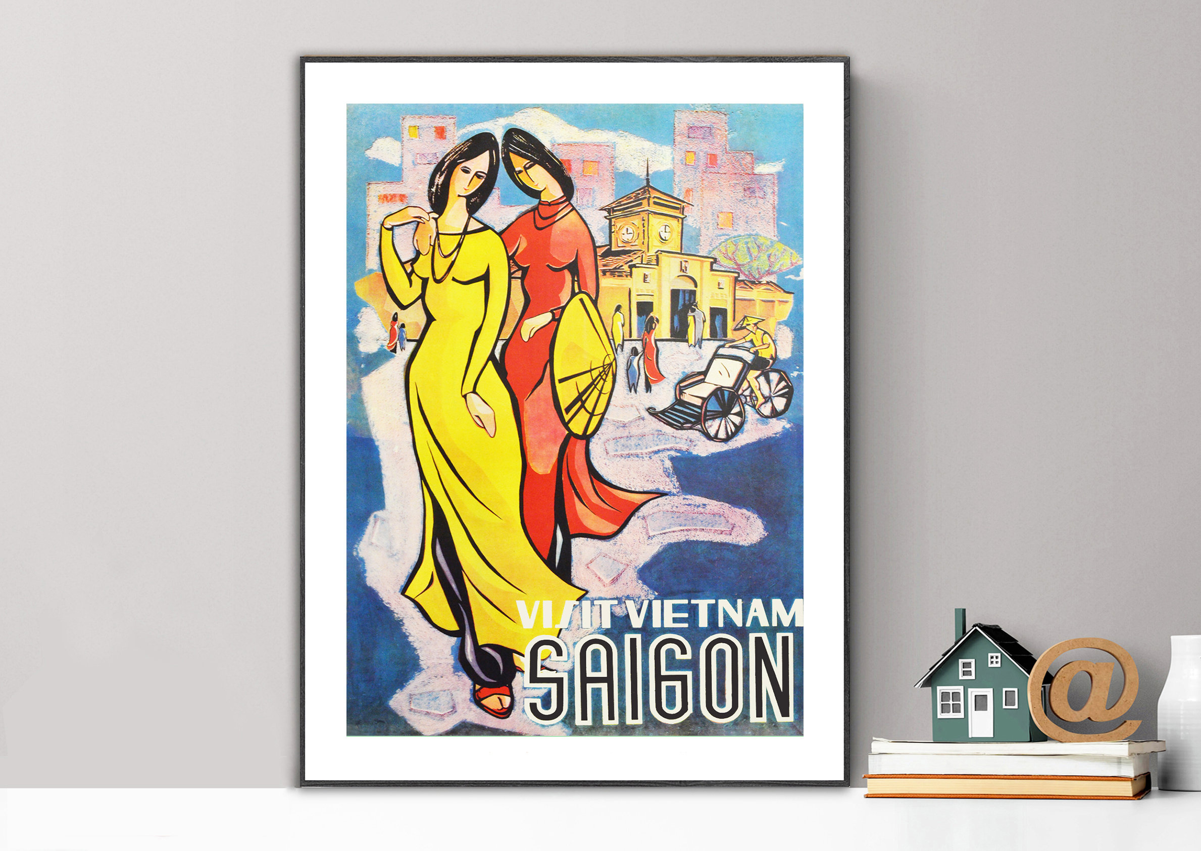 POSTER Visit Vietnam Saigon Vintage Travel Poster - Poster Paper Print ...