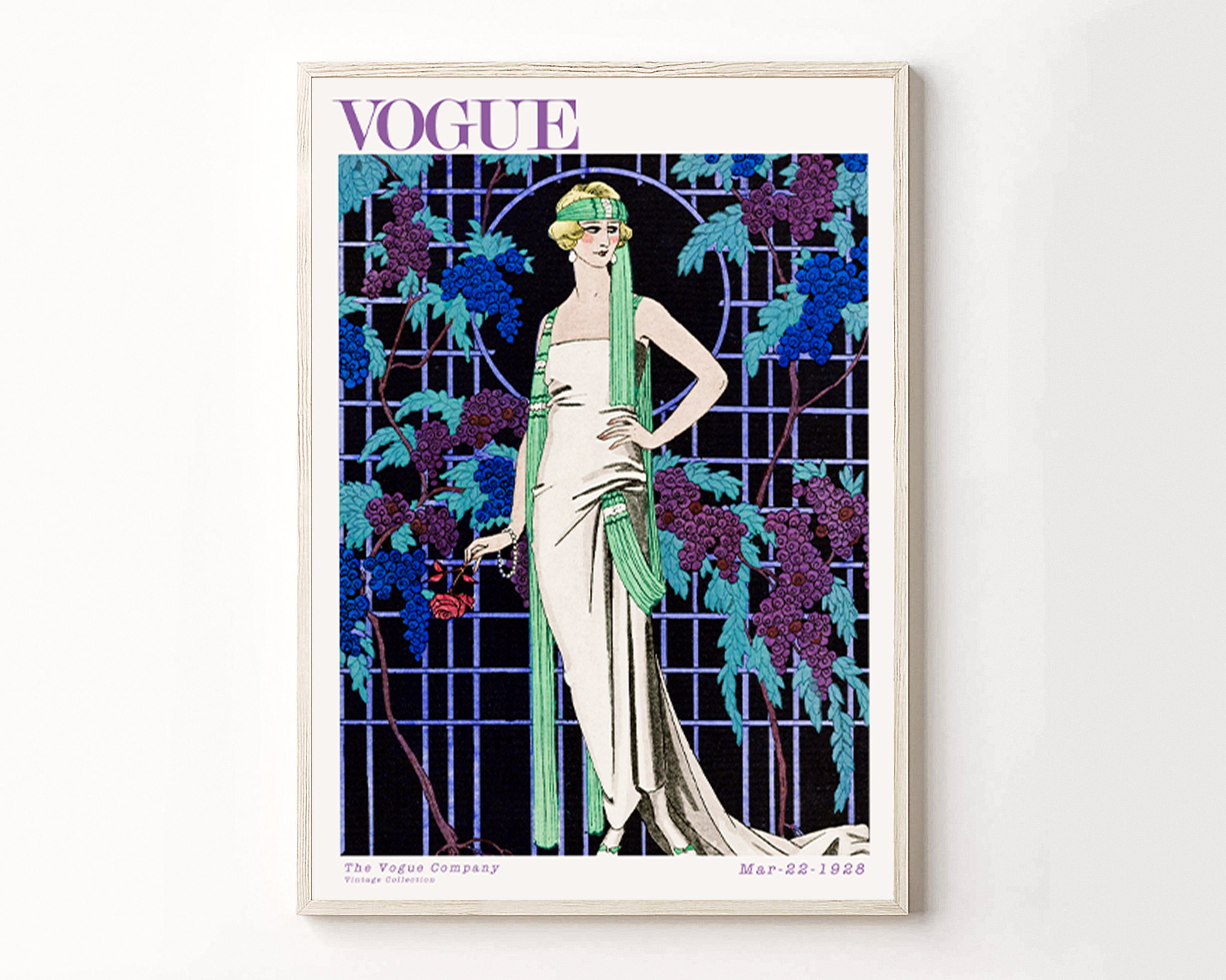 POSTER Vogue Print, Apartment Entryway, , Printable Wall Art, Violet ...