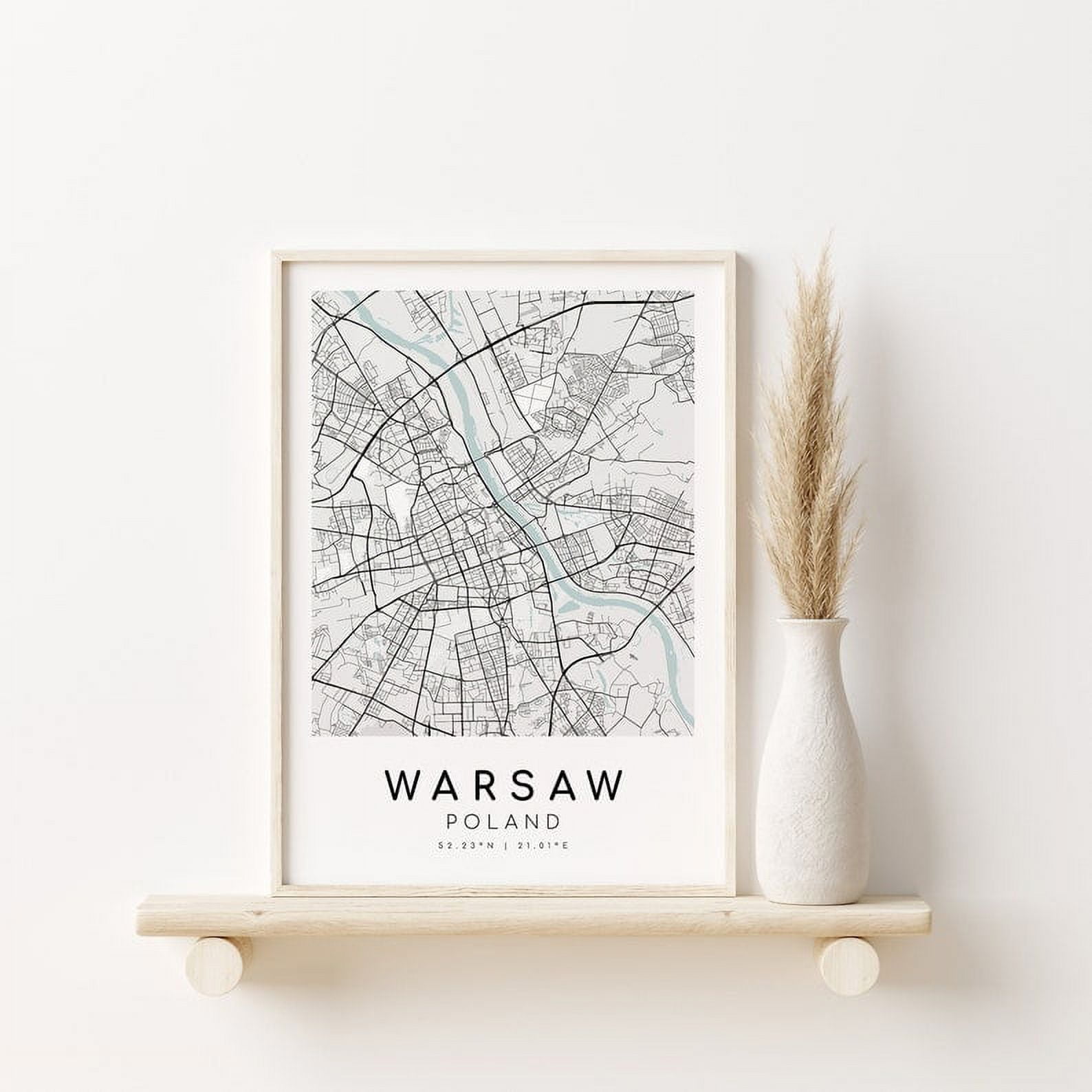 POSTER WARSAW Map Print, Poland City Map Poster, unique gift idea, city ...