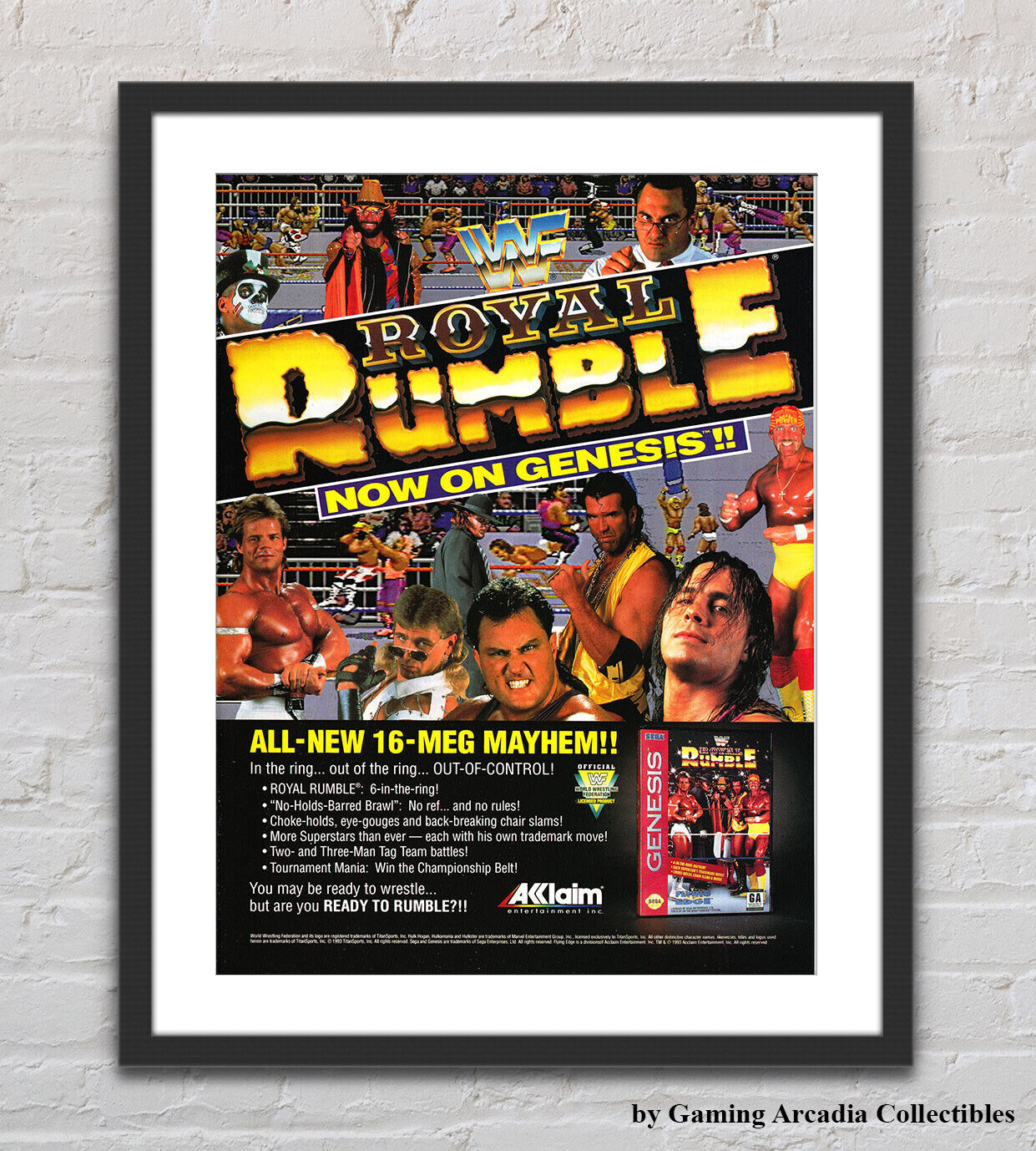 POSTER WWF Royal Rumble Sega Genesis Poster-16x24-UNFRAMED - Walmart.com