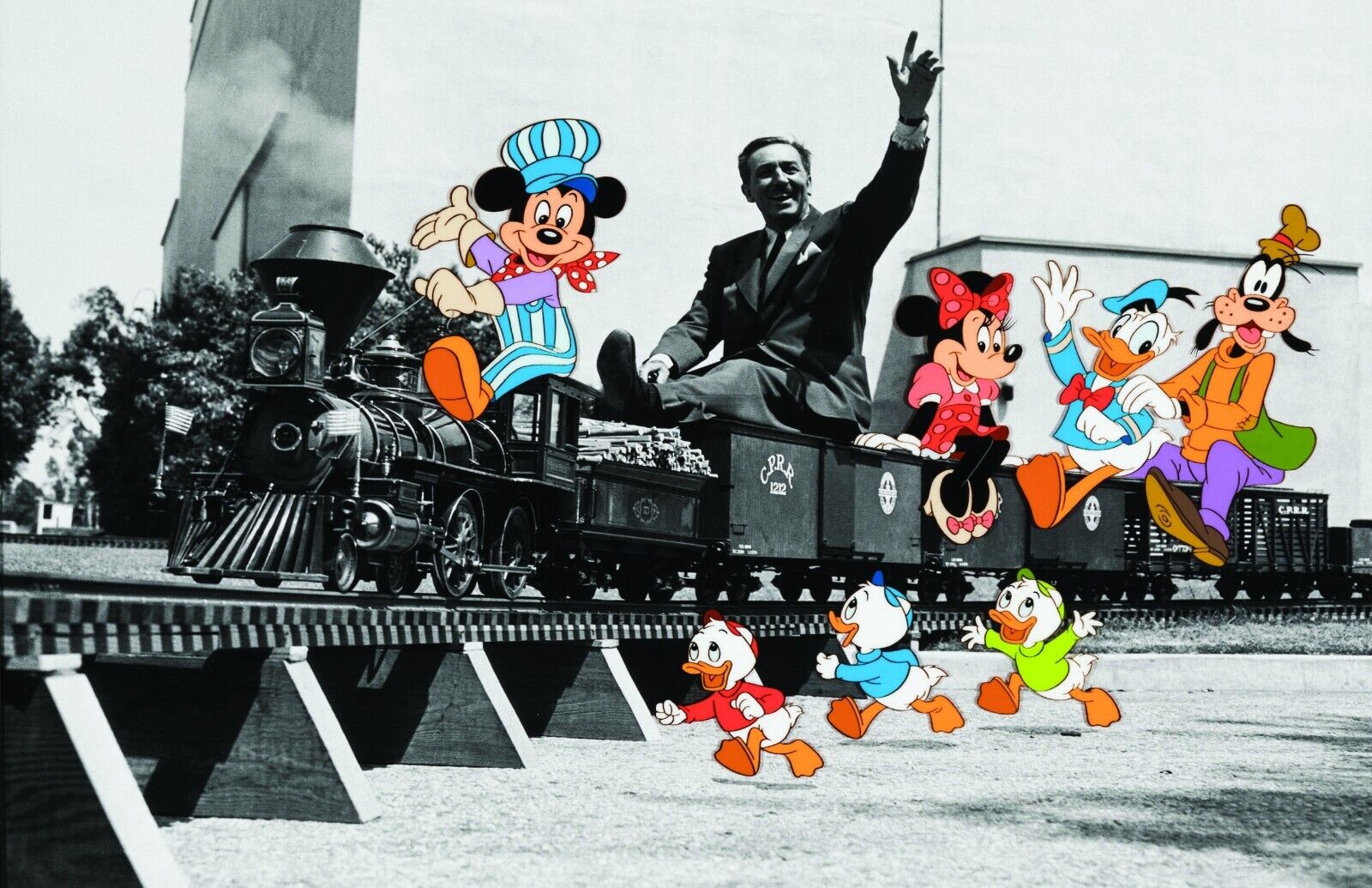 POSTER Walt Disney Train Mickey Donald Goofy Daisy Huey Luey Dewey Duck Cel Poster-24x36 ...