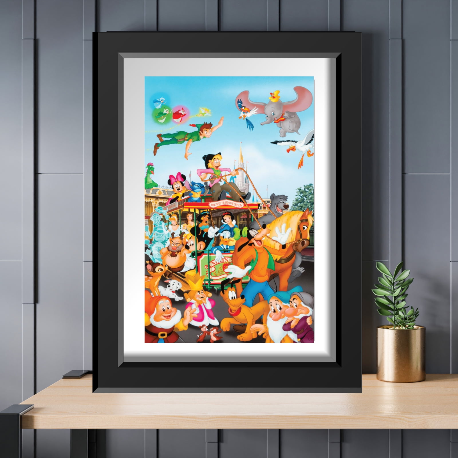 POSTER Walt Disney World Trolley Snow White Dumbo Peter Pan Poster ...