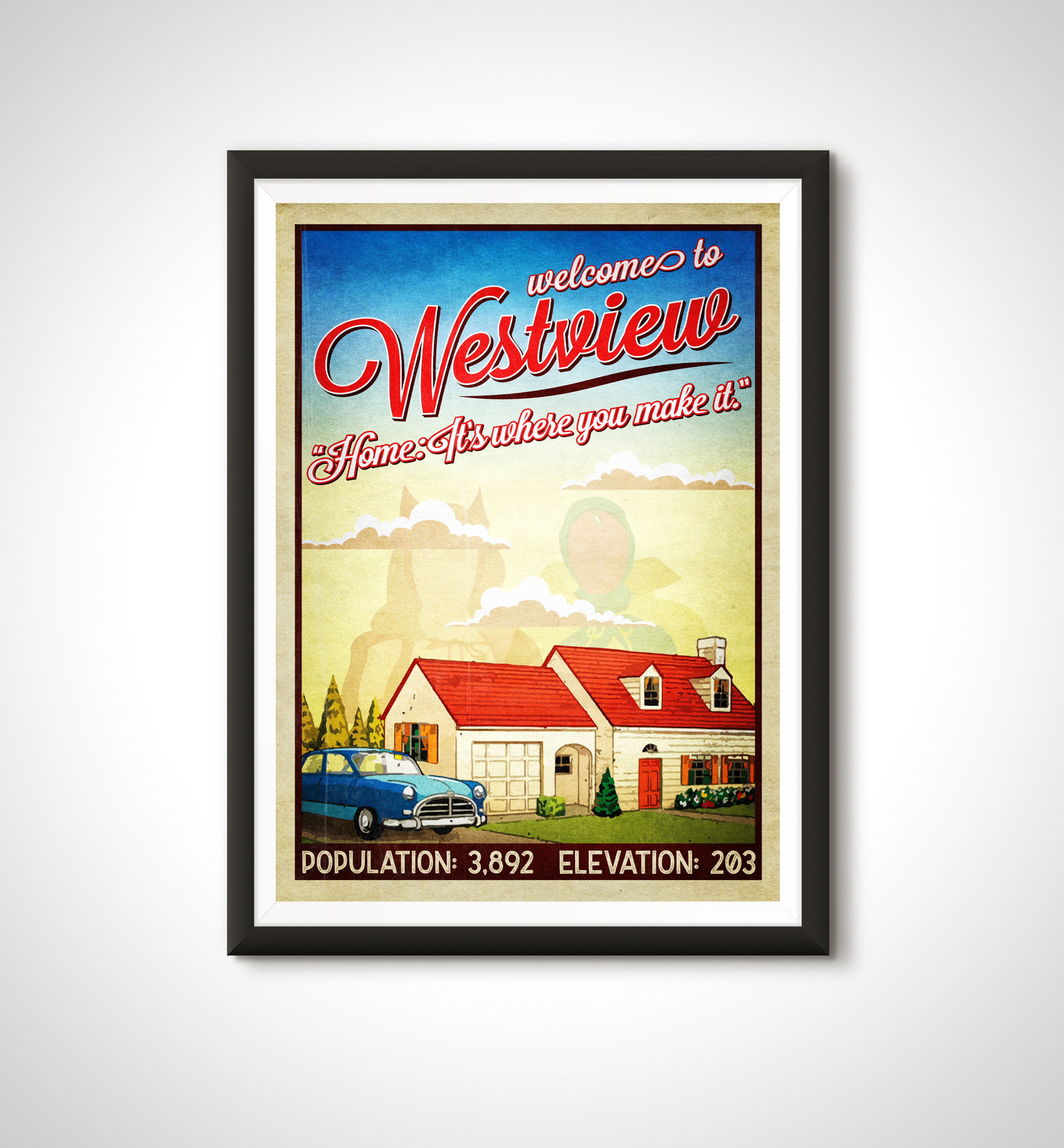 POSTER Wandavision TV Movie Poster Westview Retro Sign Print - Marvel ...