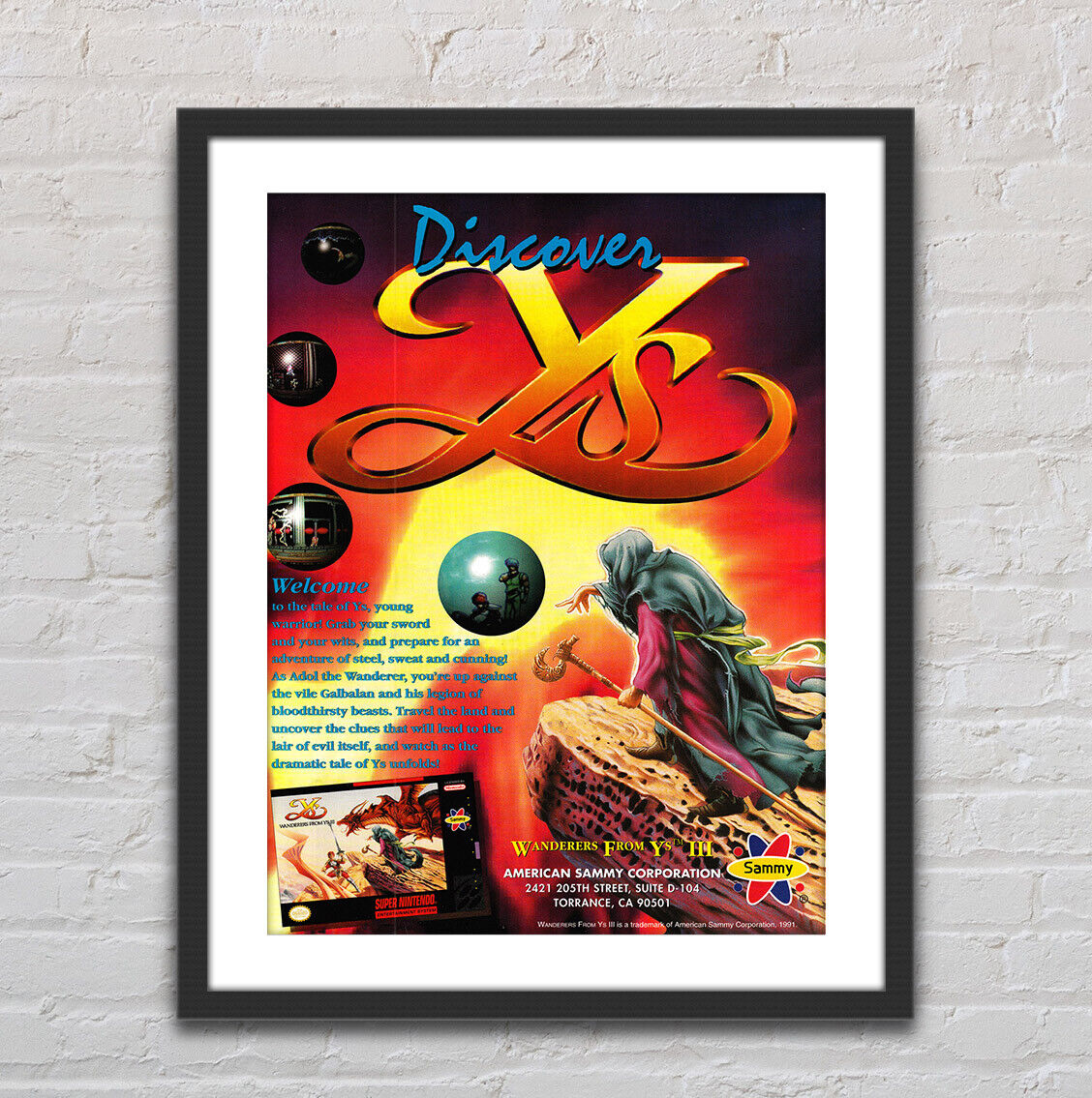 POSTER Wanderers From Ys III Super Nintendo SNES Glossy Poster Print 18 ...