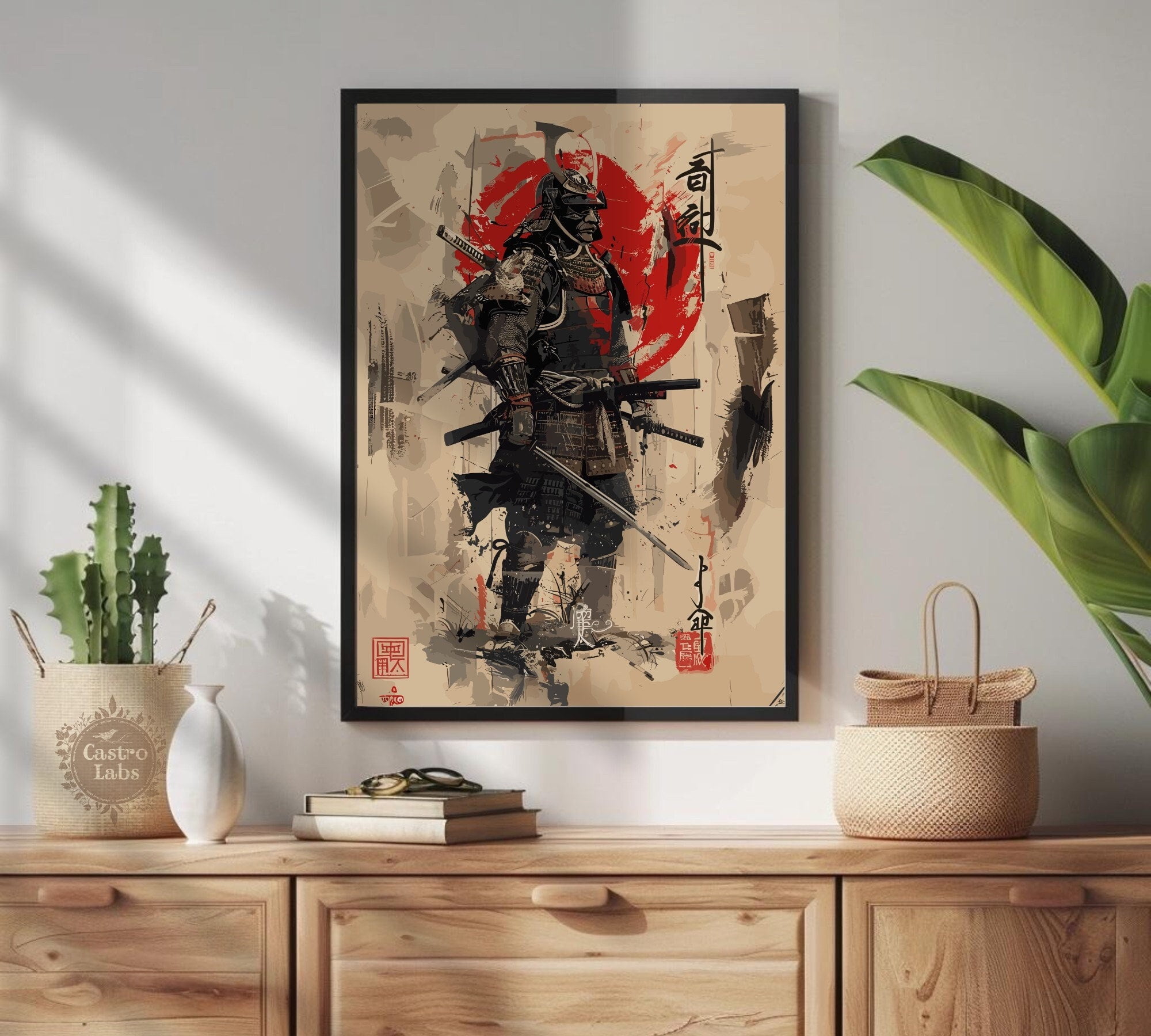 POSTER Warrior Samurai Poster: Japanese Warrior Samurai Wall Art - Wall ...