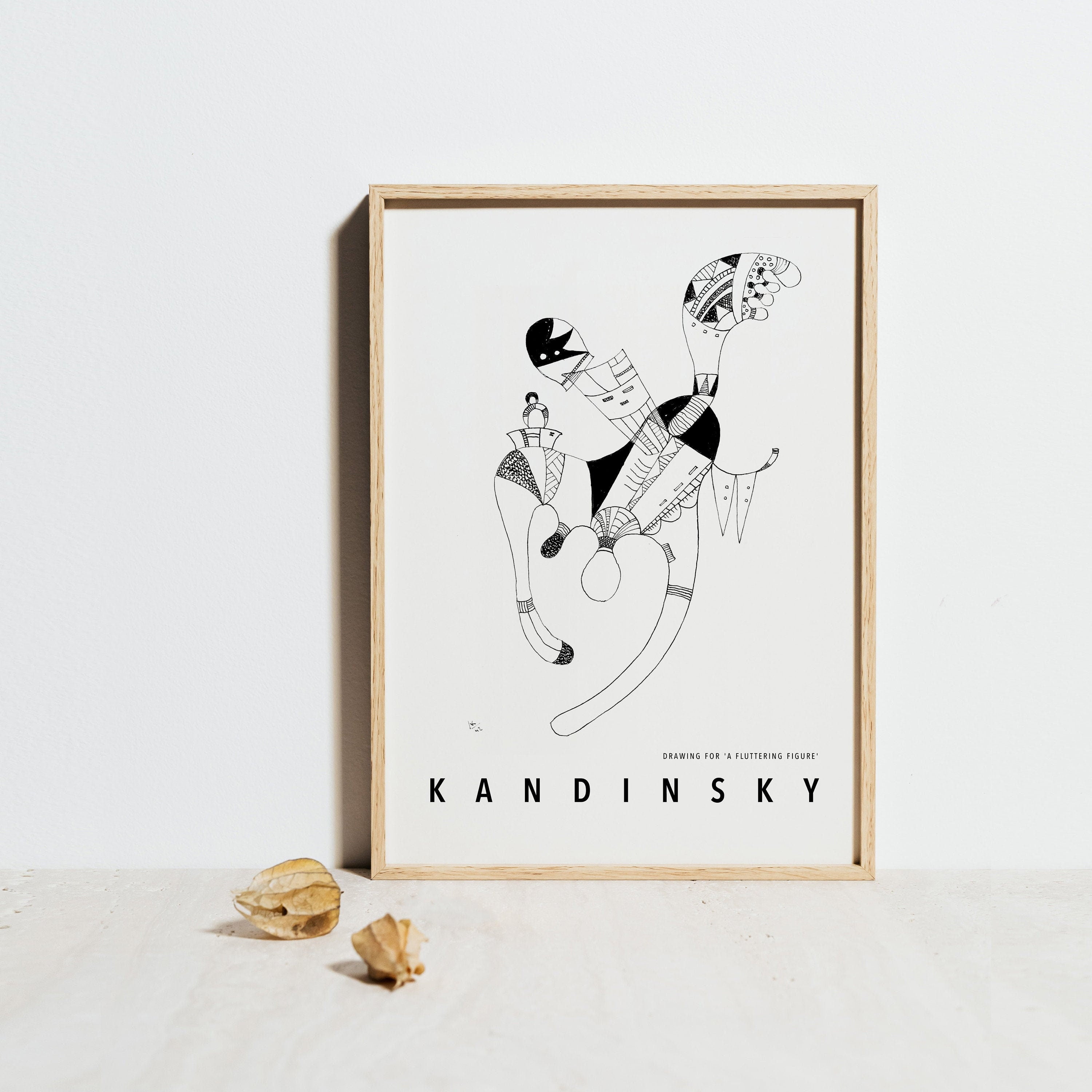 POSTER Wassily Kandinsky Print, Drawing for a Fluttering Figure ...