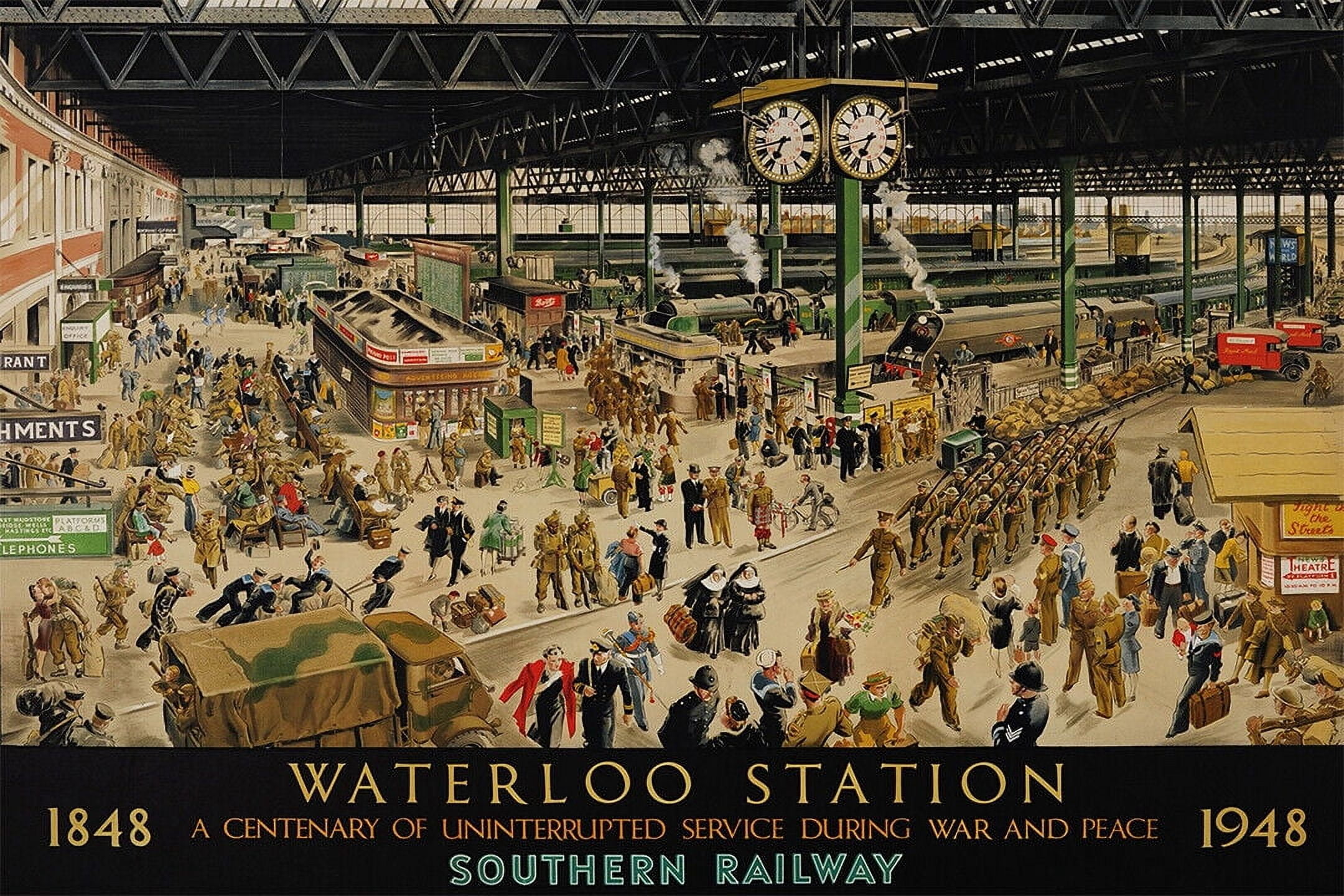 POSTER Waterloo Station Vintage Railway London Art Wall Room Poster ...