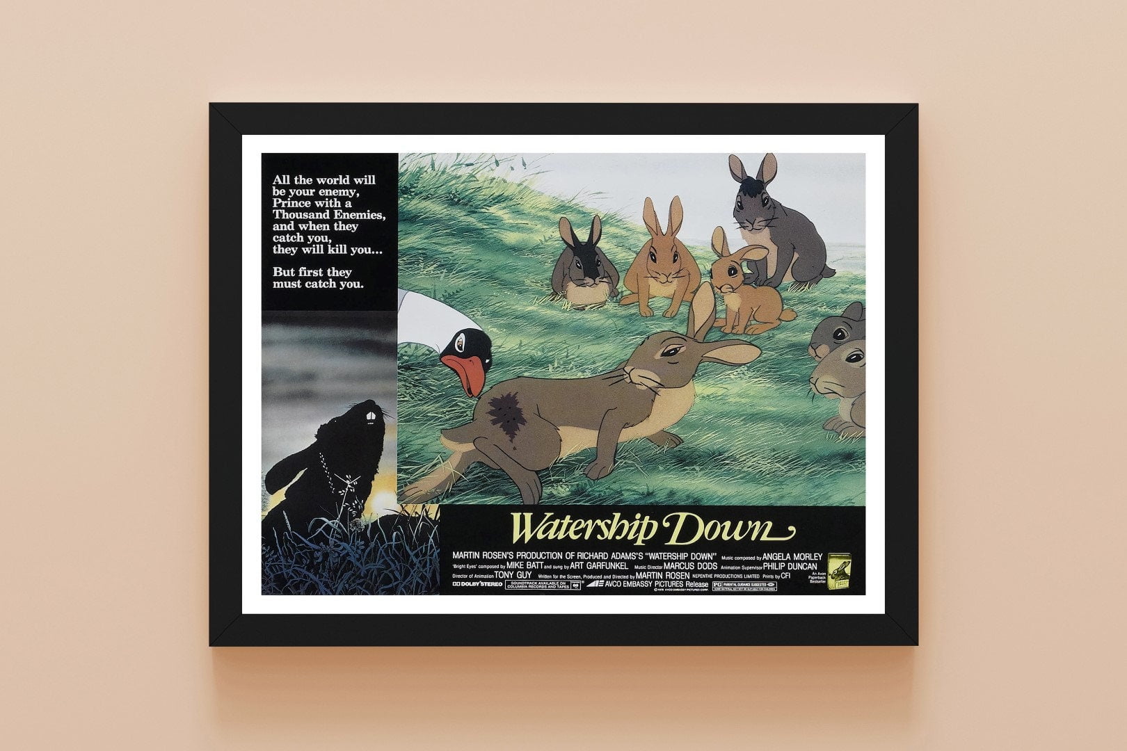 POSTER Watership Down Film / Movie Advertising Poster In A Black ...