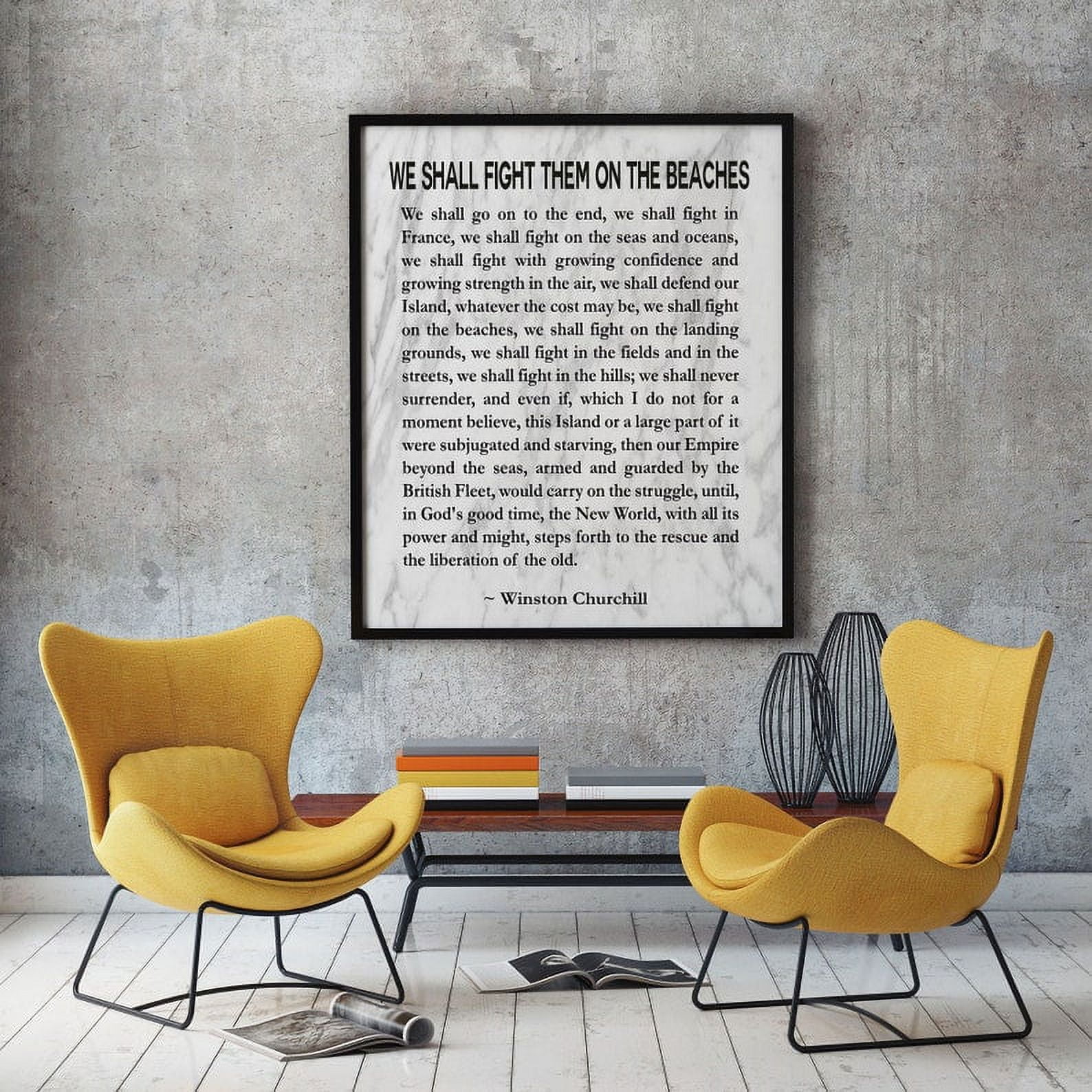 POSTER We Shall Fight Them on the Beaches Speech by Winston Churchill ...