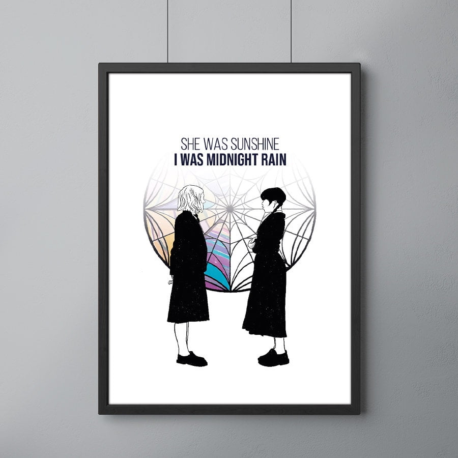 POSTER Wednesday and Enid poster, Gift Idea, Illustrations, Typography ...