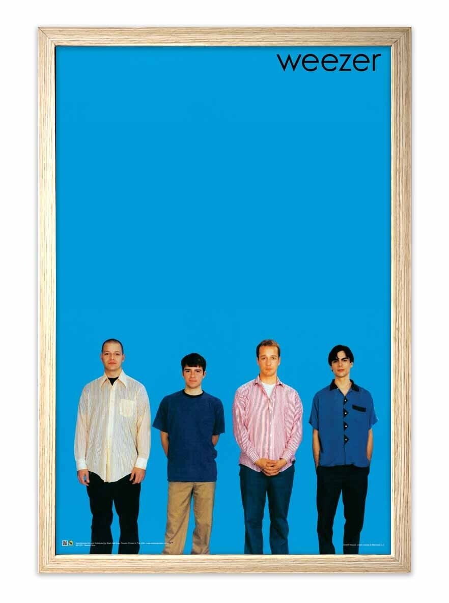 POSTER Weezer Blue Album Band Poster with Natural Color Frame --24x36 ...