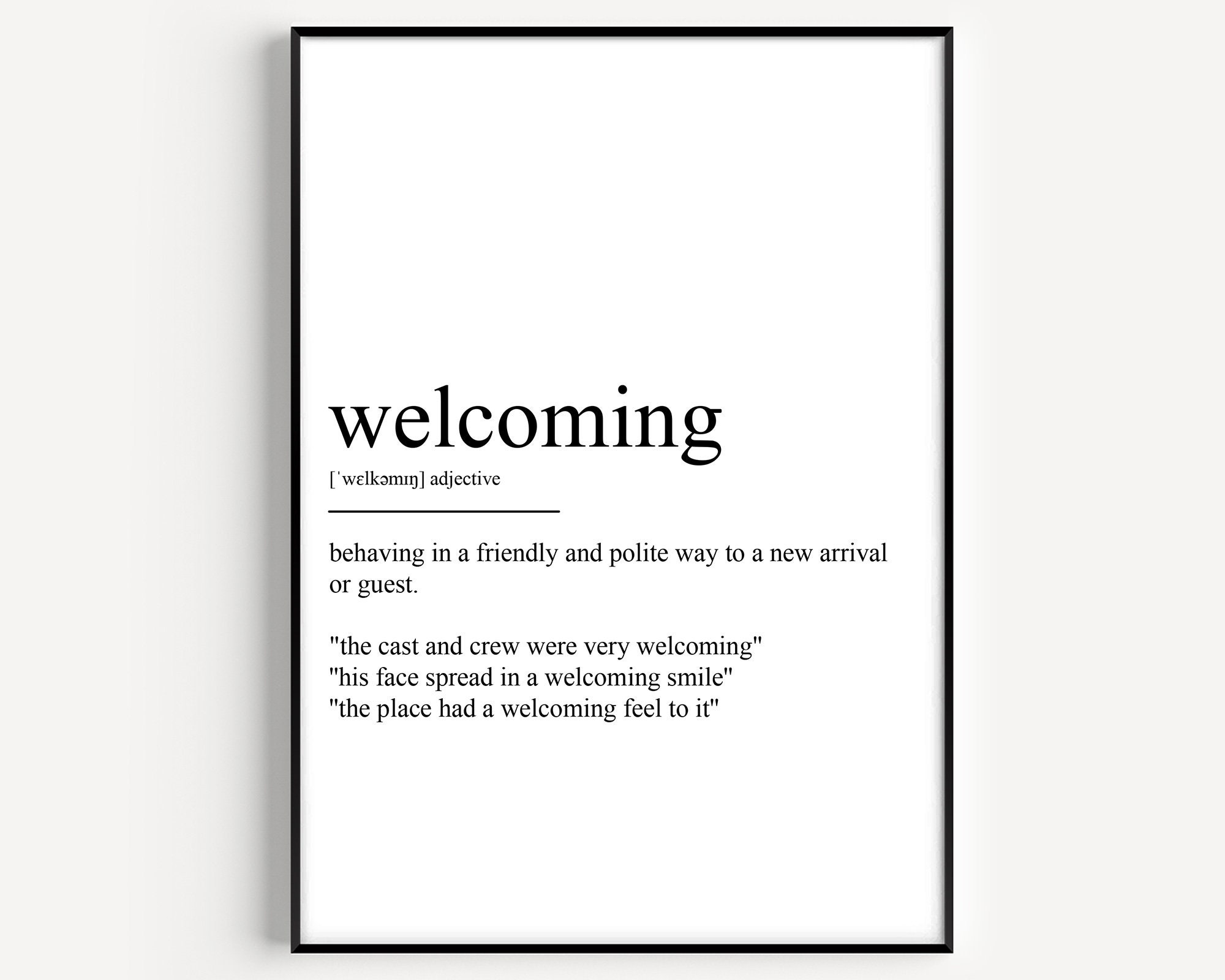 POSTER Welcoming Definition Print-UNFRAMED - Walmart.com