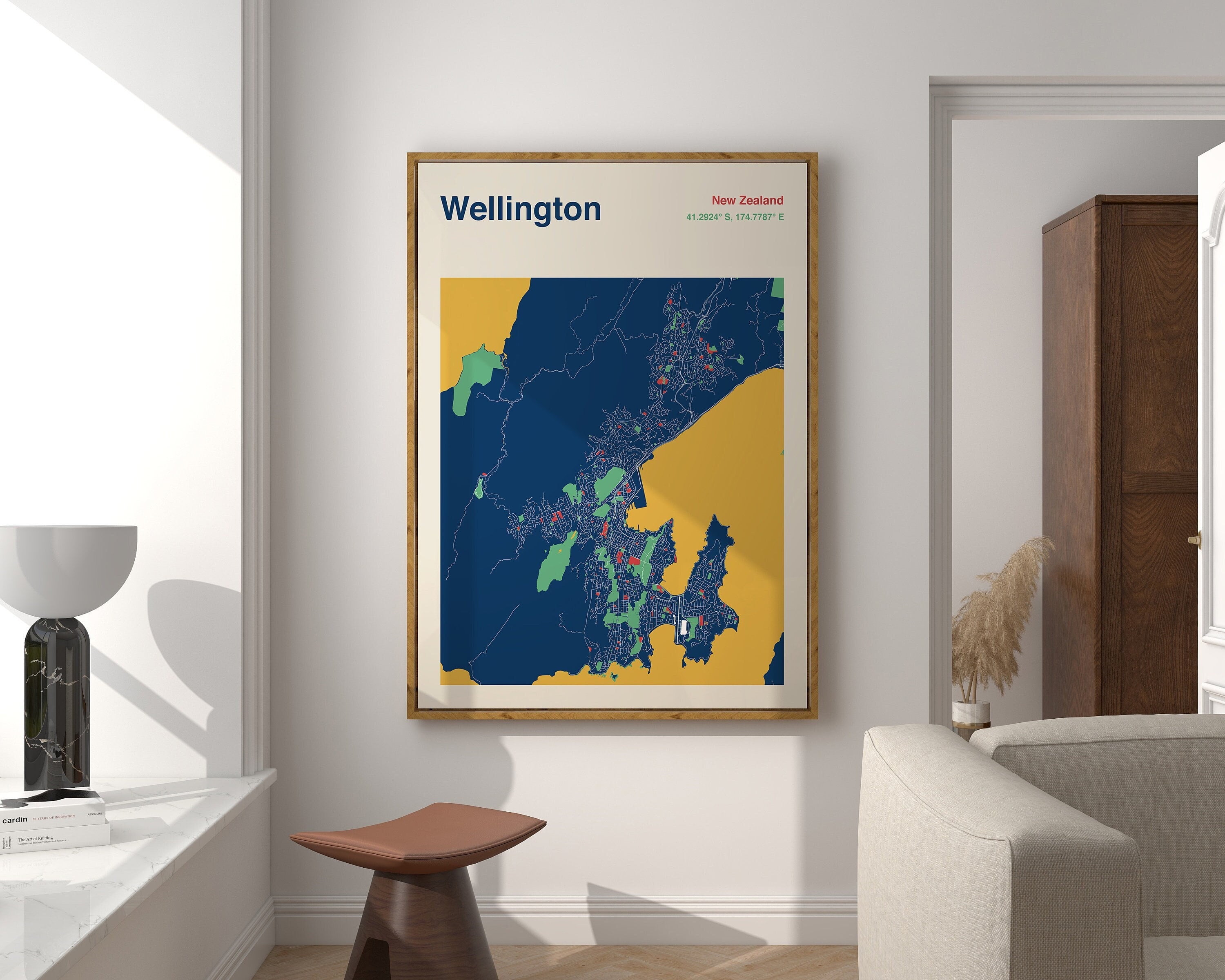 POSTER Wellington NZ Map Print, Wellington New Zealand Map Poster ...