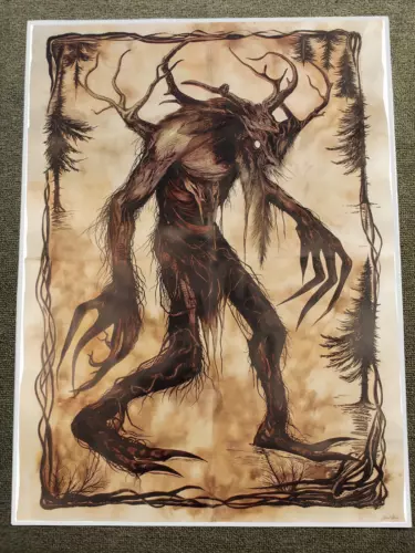 POSTER Wendigo Cryptid Disturbing Surrealist Art Print Poster UNFRAMED ...