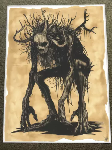 POSTER Wendigo Cryptid Disturbing Surrealist Art Print Poster UNFRAMED ...