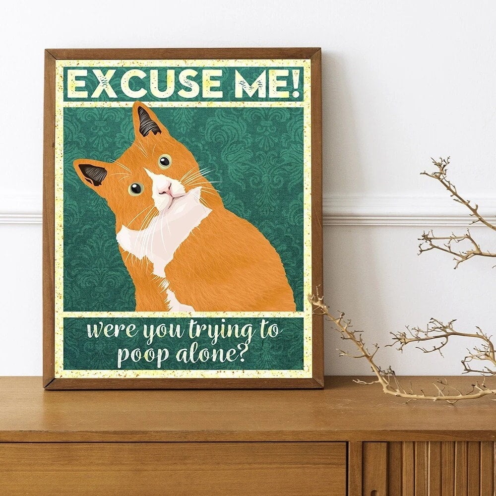 POSTER Were You Trying To Poop Alone Poster Funny Bathroom Sign Prints ...