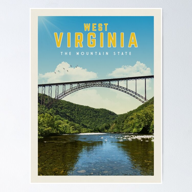 POSTER West Virginia Vintage Travel Poster Poster UNFRAMED, 12x18 ...