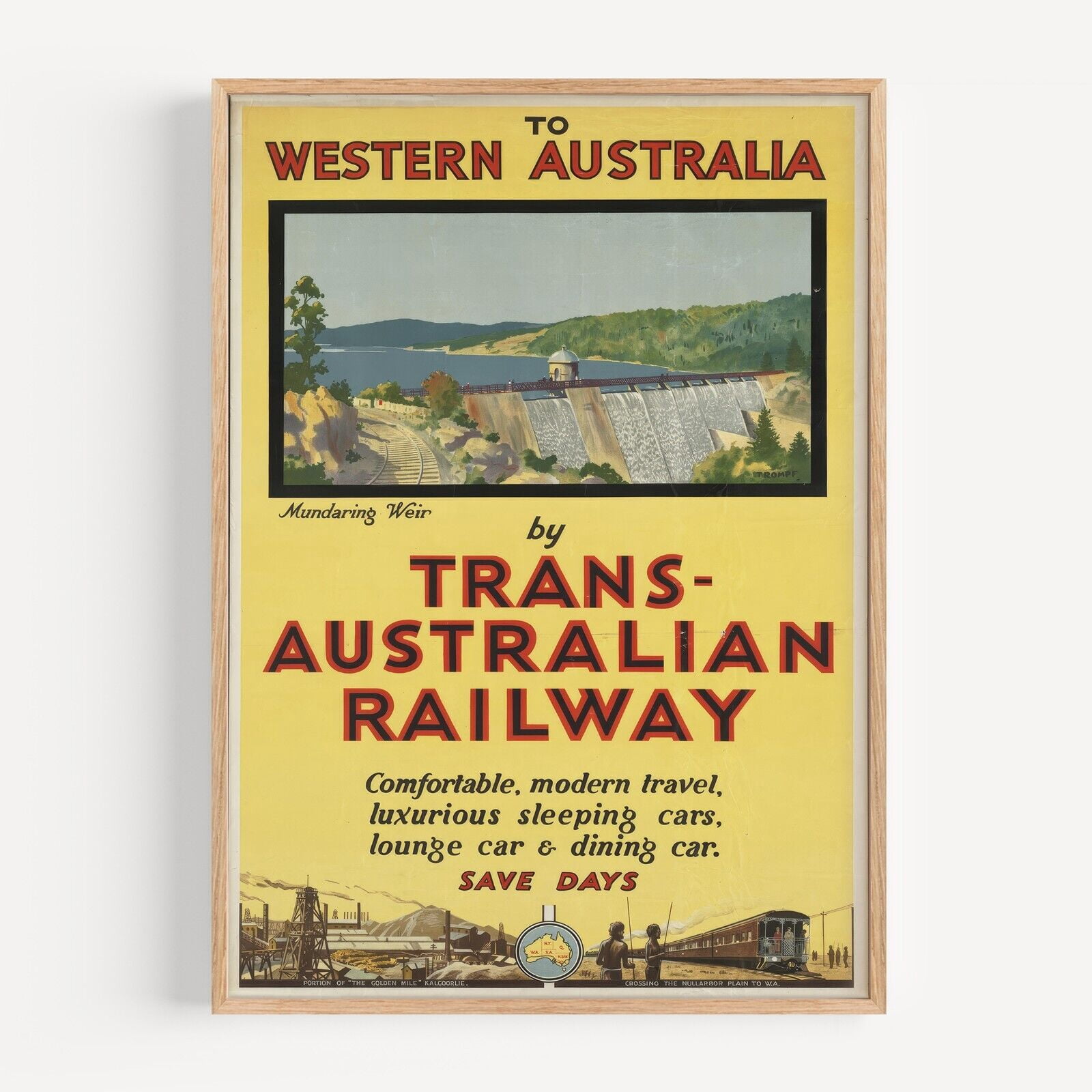 POSTER Western Australia by Trans-Australian Railway Poster . Rare ...