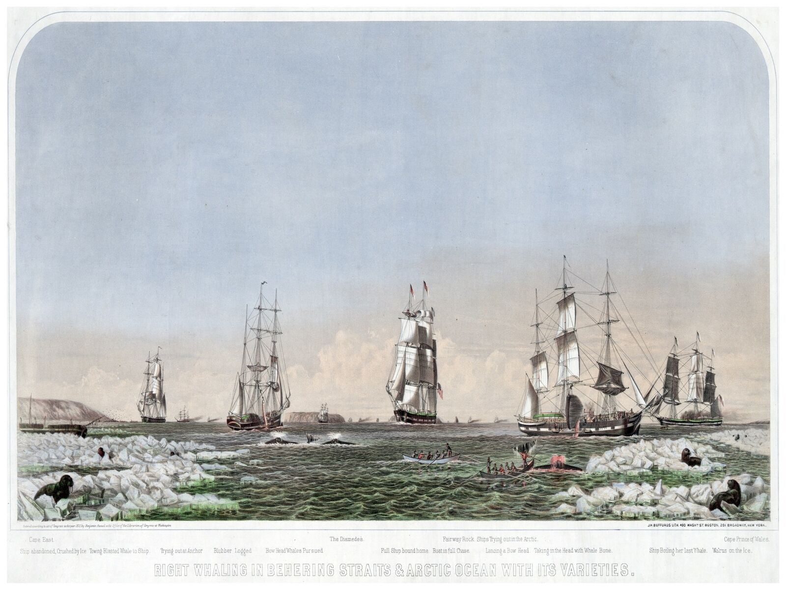 POSTER Whaling in behering straits & arctic ocean.POSTER.decor Home ...