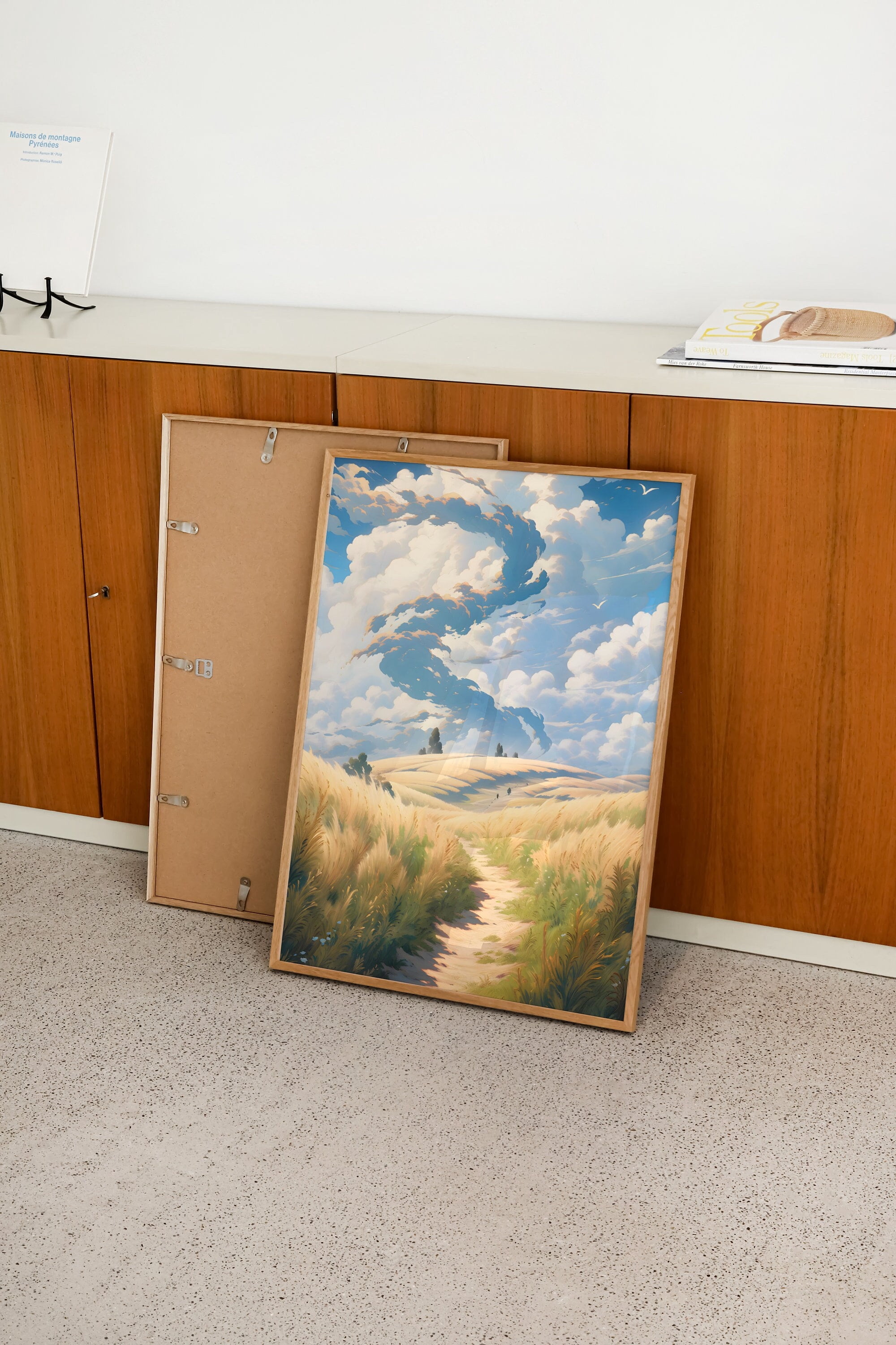 POSTER Wheatfield Hills Studio Ghibli Inspired Art Print , Landscape ...