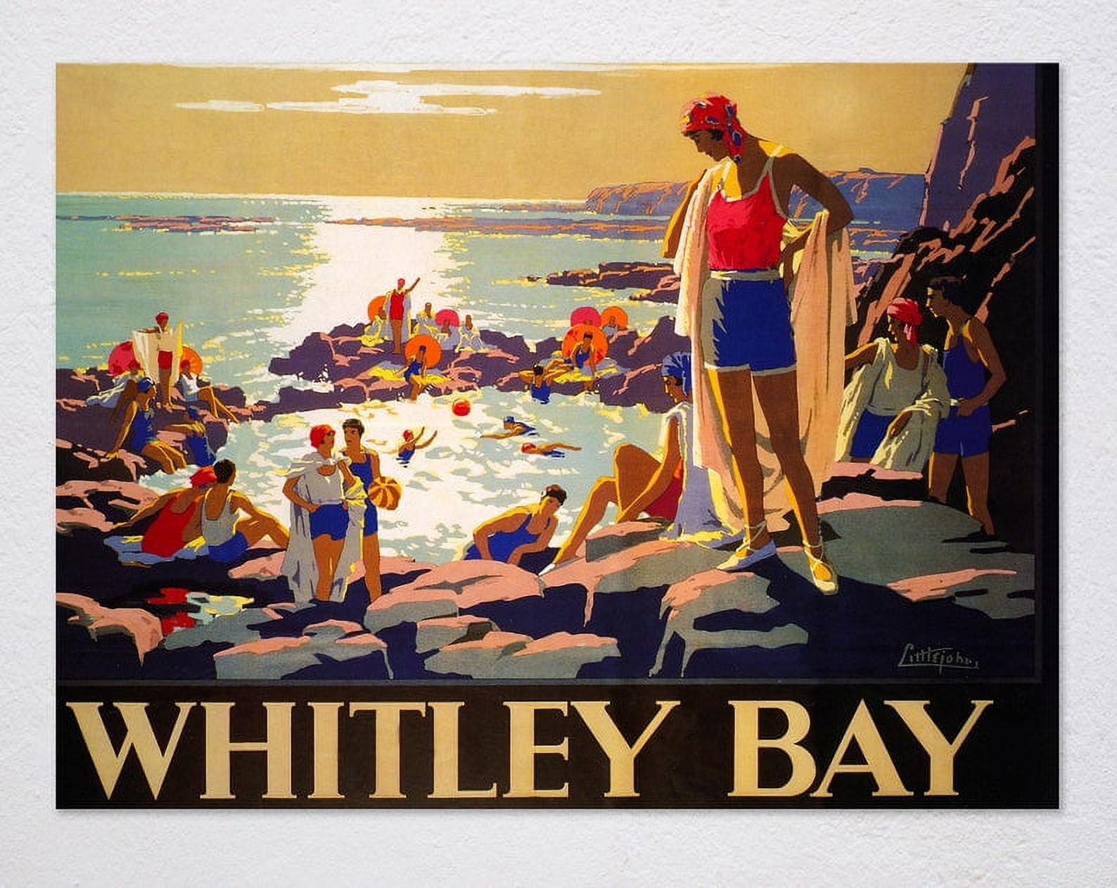 POSTER Whitley Bay England Coast Beach Ocean Swimming Summer Vacation ...