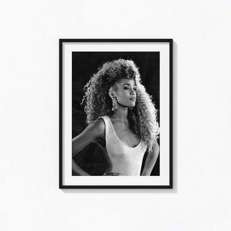 POSTER Whitney Houston Posters / Whitney Houston Black and White Wall ...