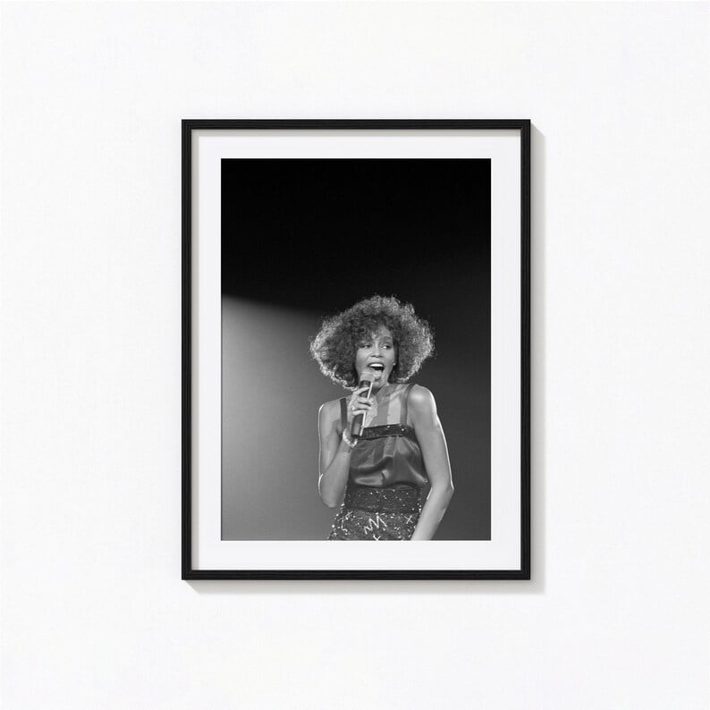 POSTER Whitney Houston Posters / Whitney Houston Black and White Wall ...