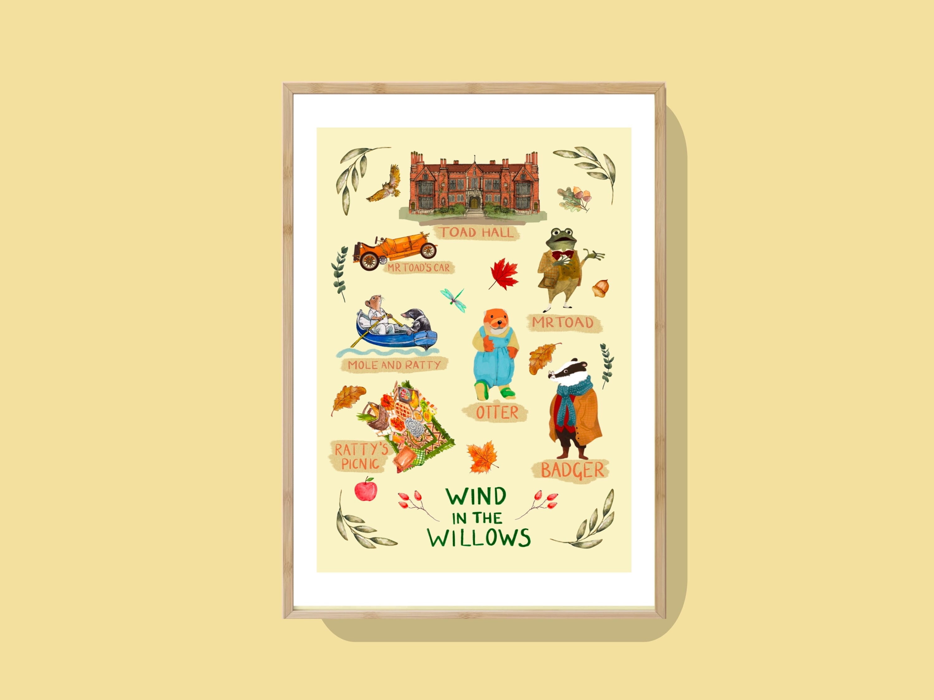 POSTER Wind in the Willows Picture Art Print, Wall Art, Wind in the ...