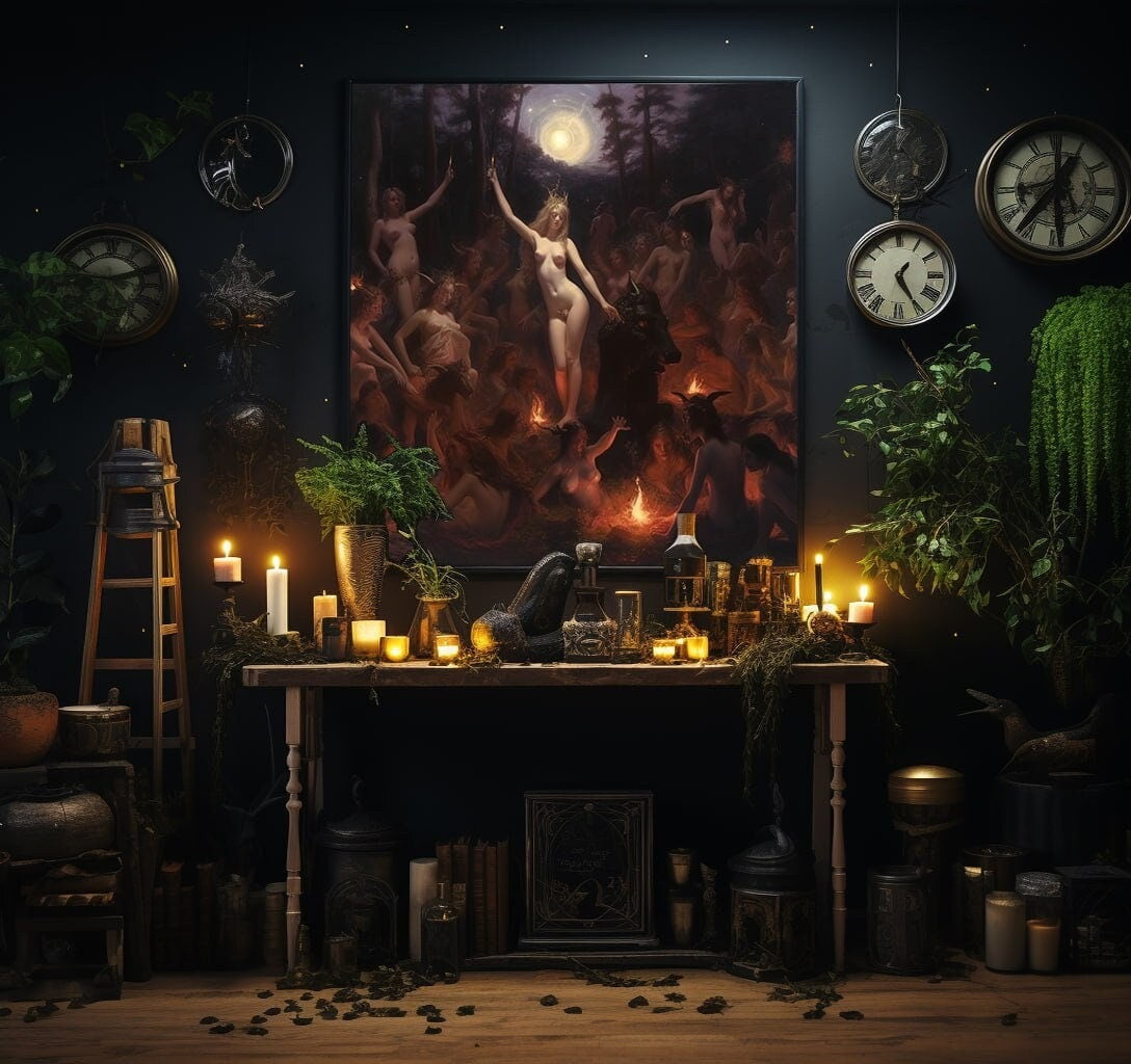 POSTER Witch Sabbath Print, Lilith Poster, Red hell Art, Coven painting ...