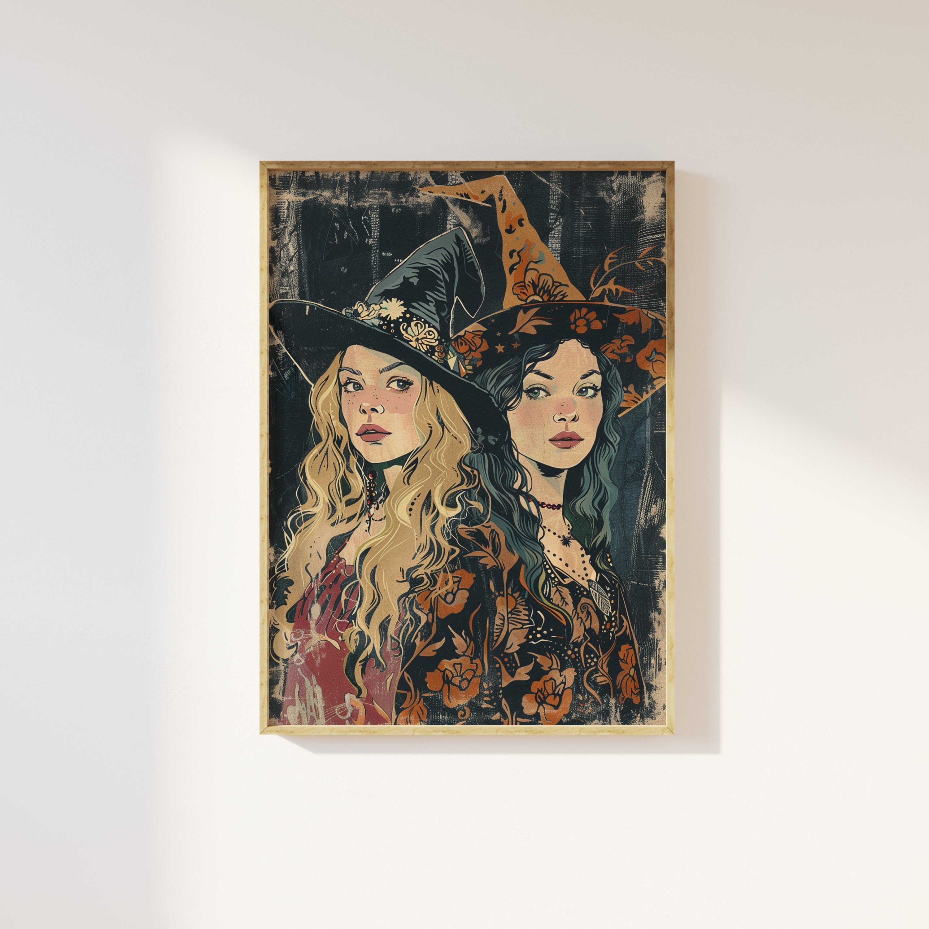POSTER Witch friends art print | cottagecore magical beautiful ...